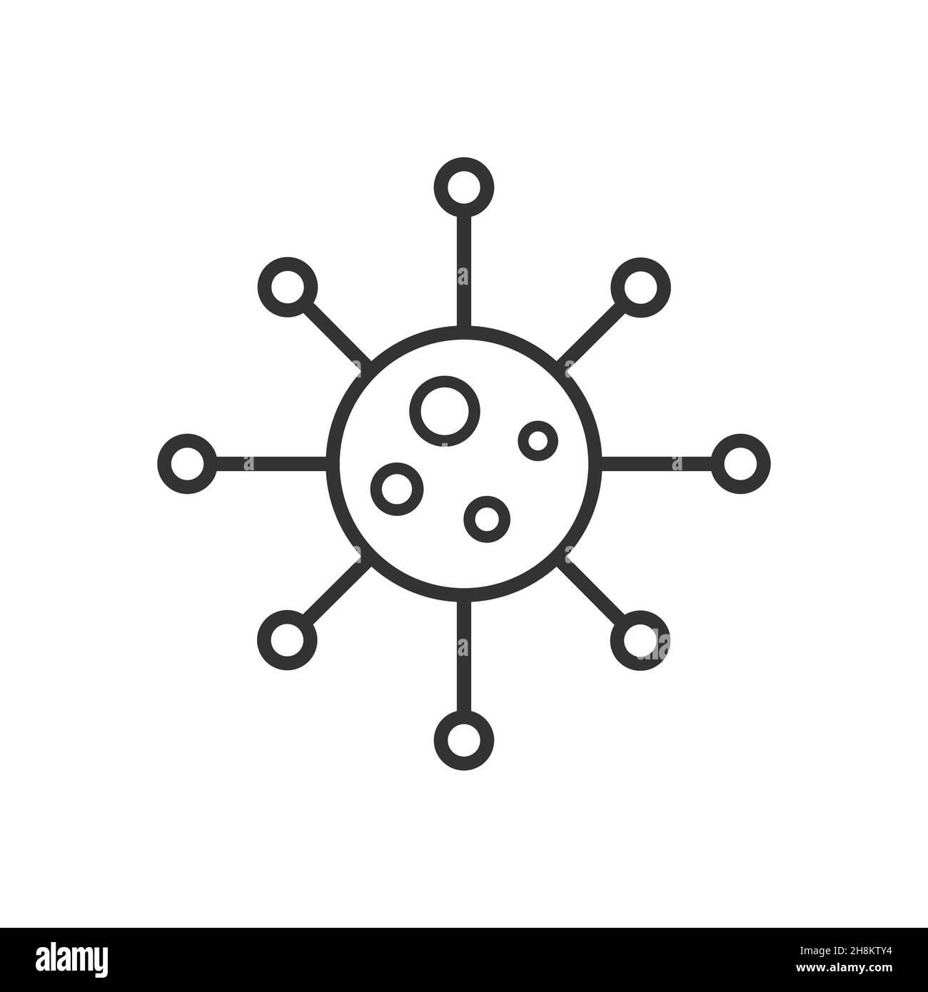 Virus line icon. Outline thin line flat illustration Stock Vector Image ...