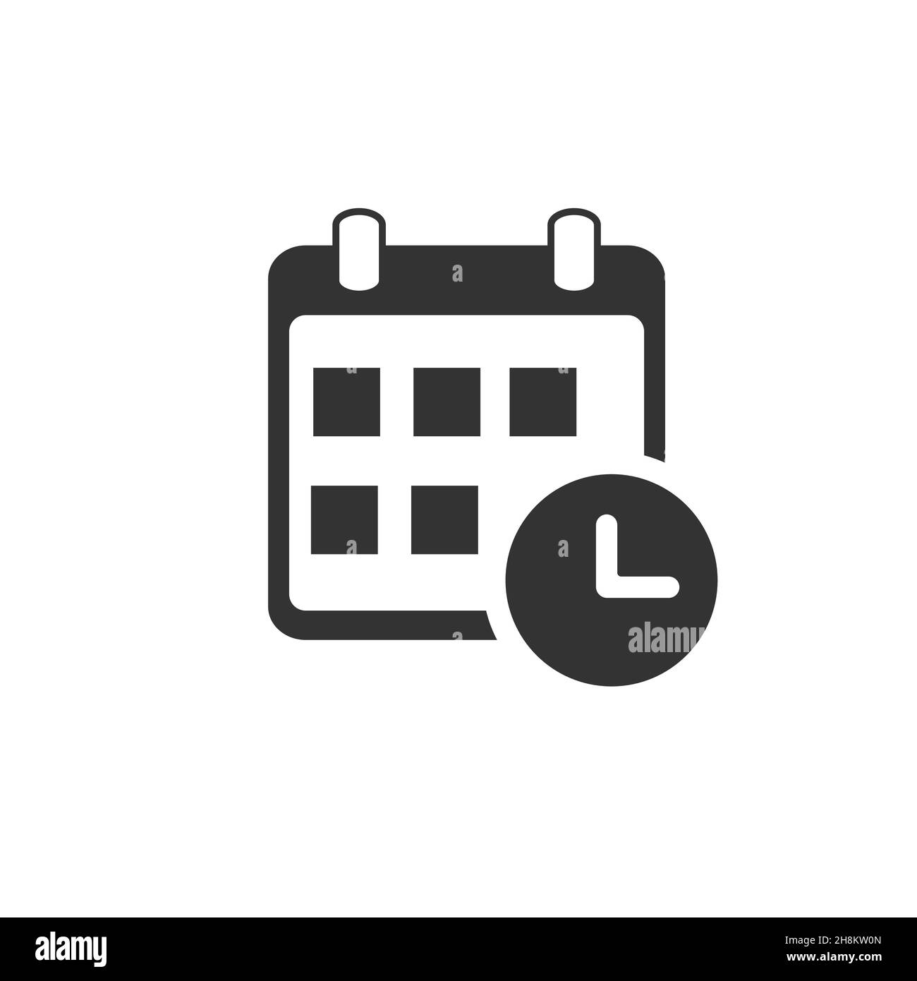 Calendar with a clock icon, vector graphic design Stock Vector Image ...