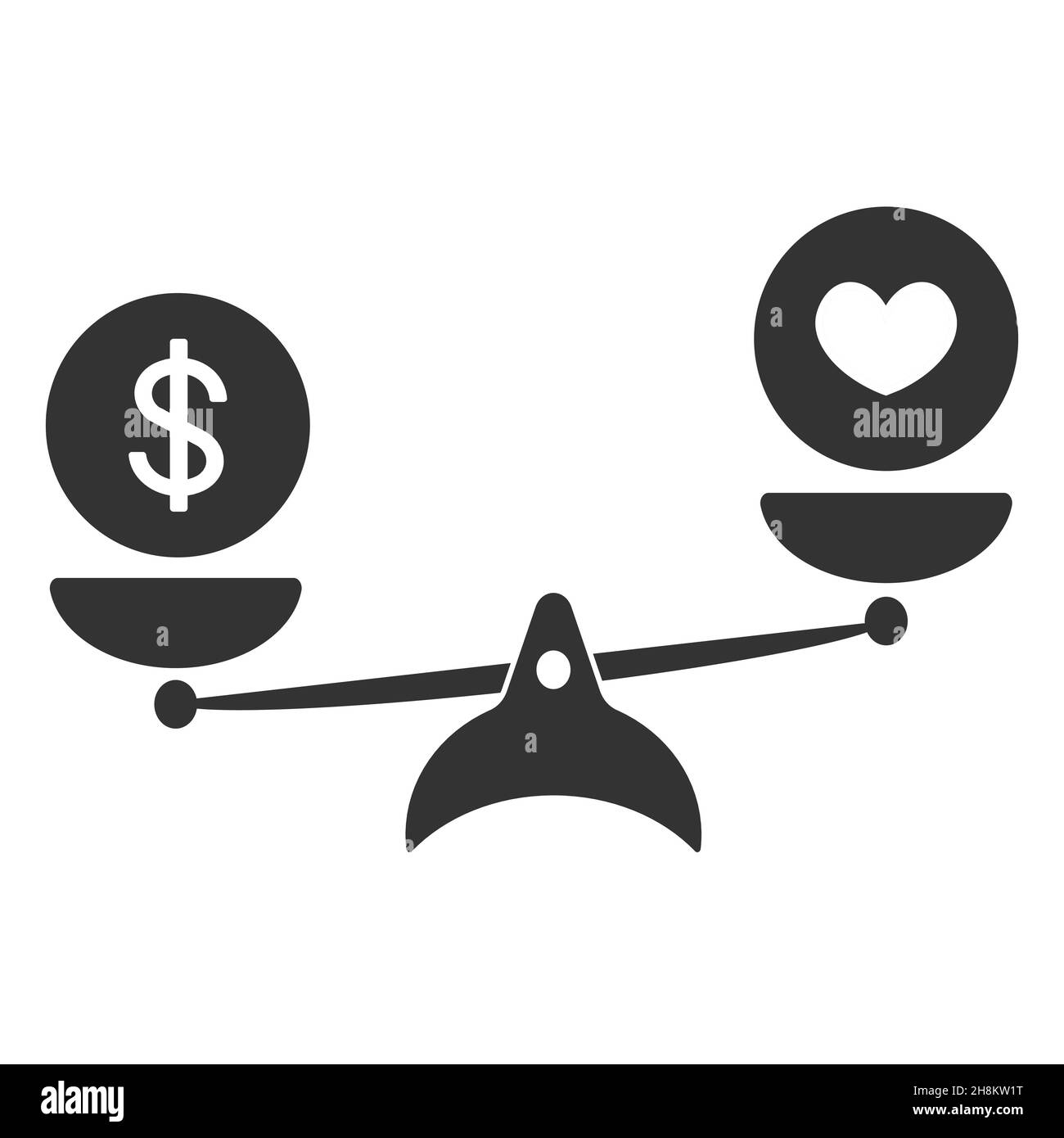 Scales icon. Heart And Money On Scales. vector Stock Vector Image & Art ...
