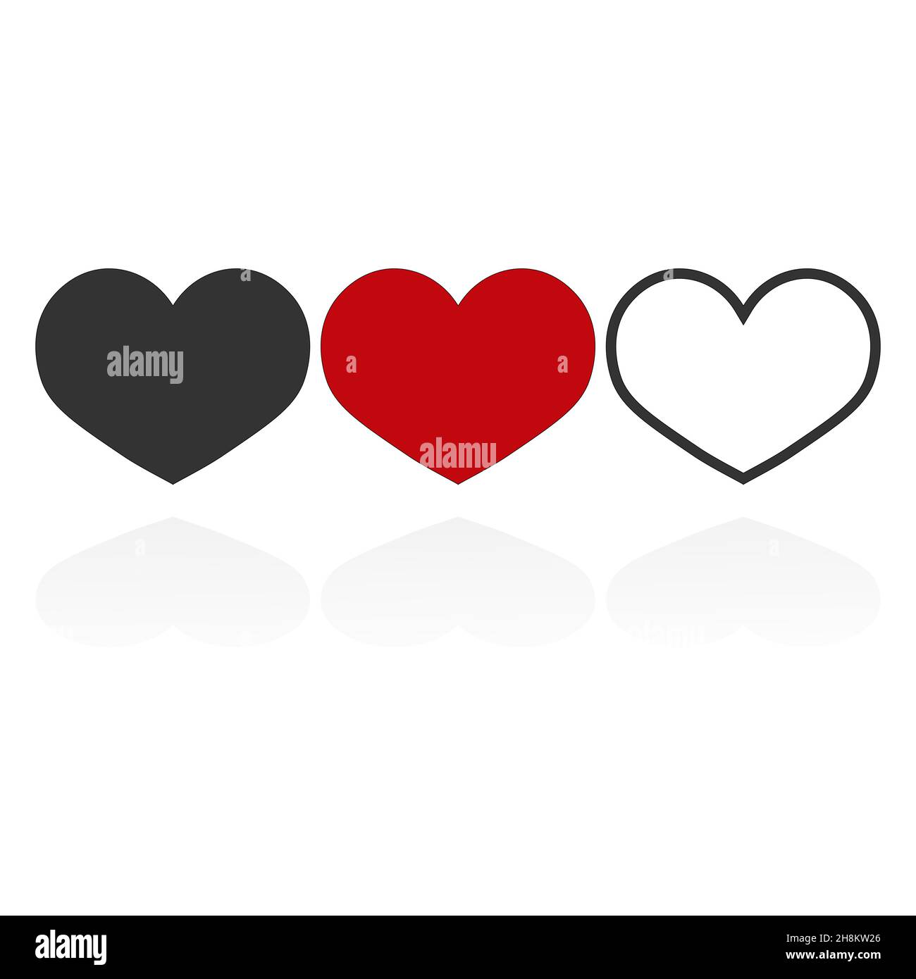 Three hearts icon, Like sign, vector design Stock Vector Image & Art ...