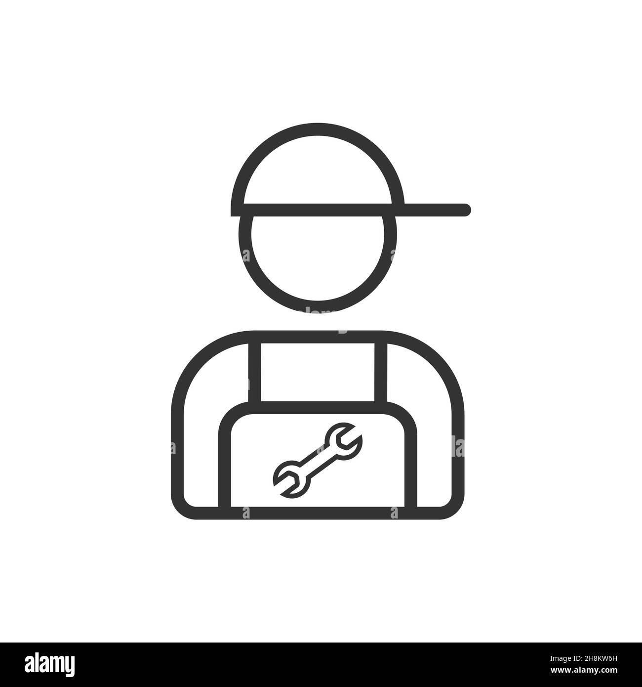 Mechanic man icon, vector illustration isolated on white background ...