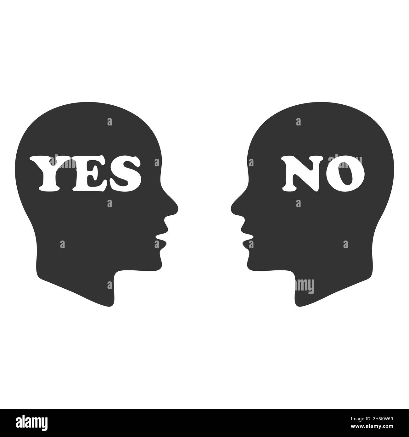 Yes and no speech bubble with human head sign Stock Vector Image & Art ...