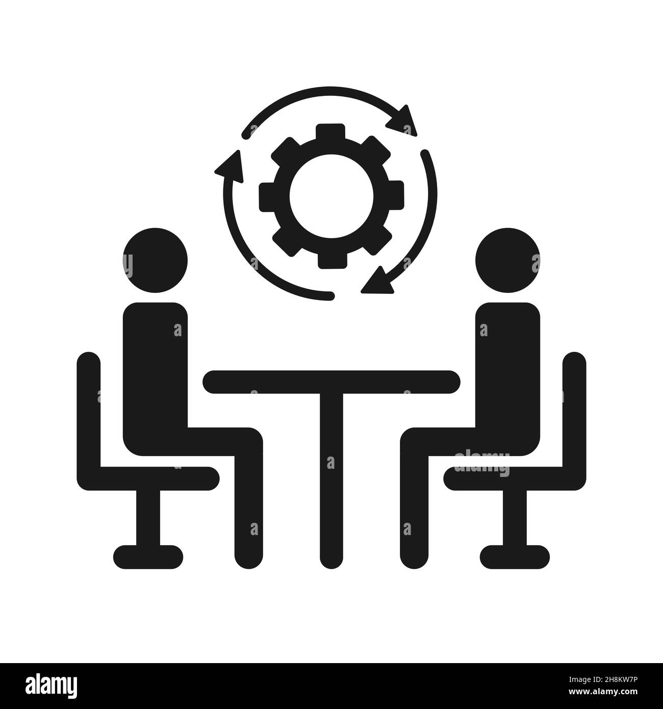 round table meeting isolated on white background Stock Vector Image ...