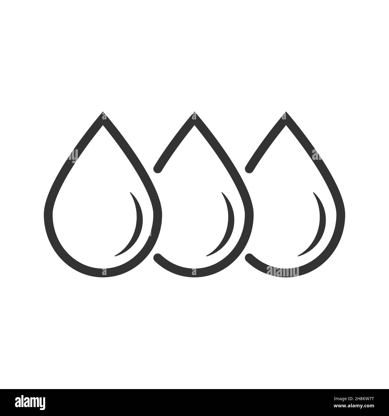 Water drops line icon, vector illustration isolated on white background ...
