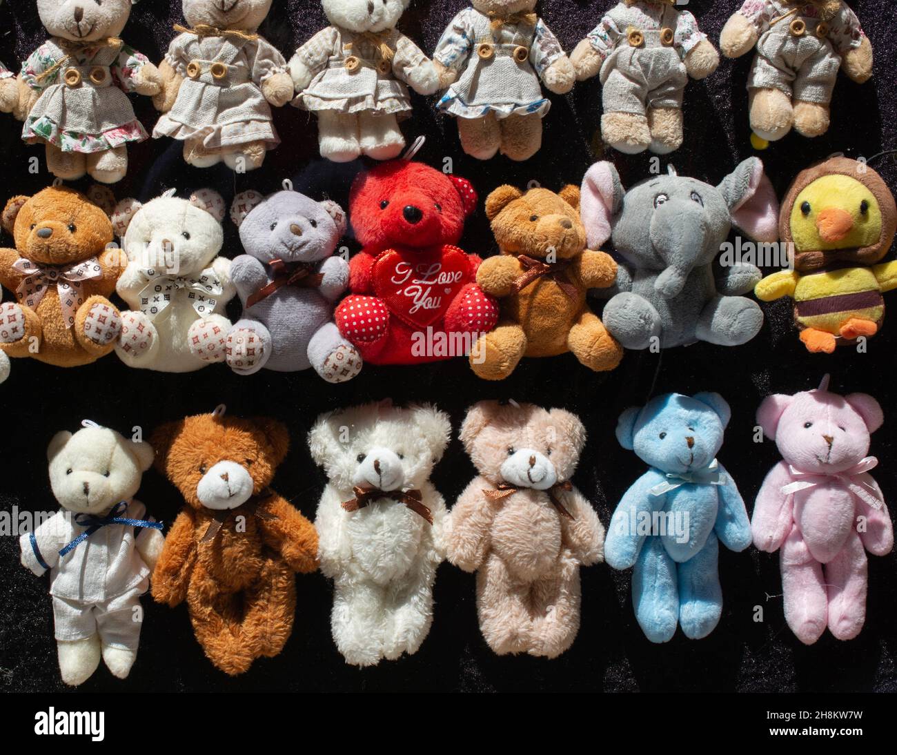 Set of cute brown teddy bear Stock Photo - Alamy
