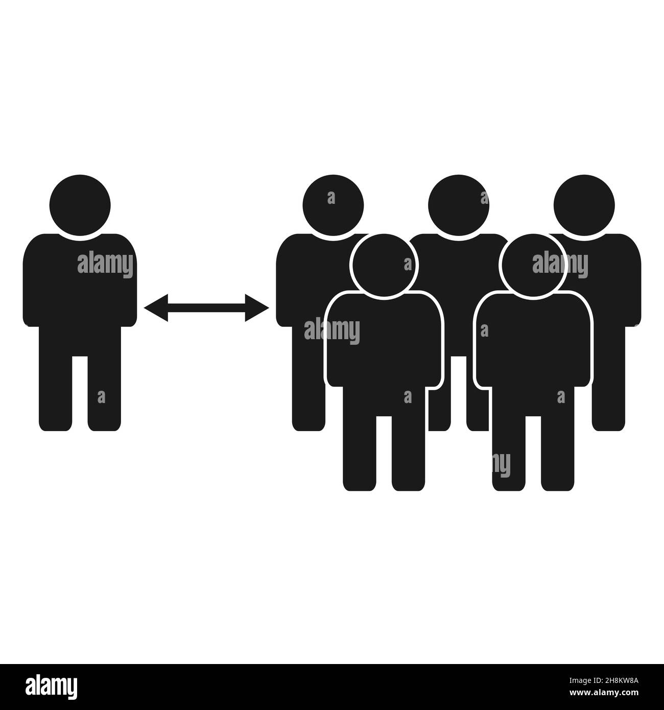 Social distancing icon isolated on white background. Keep distance sign ...