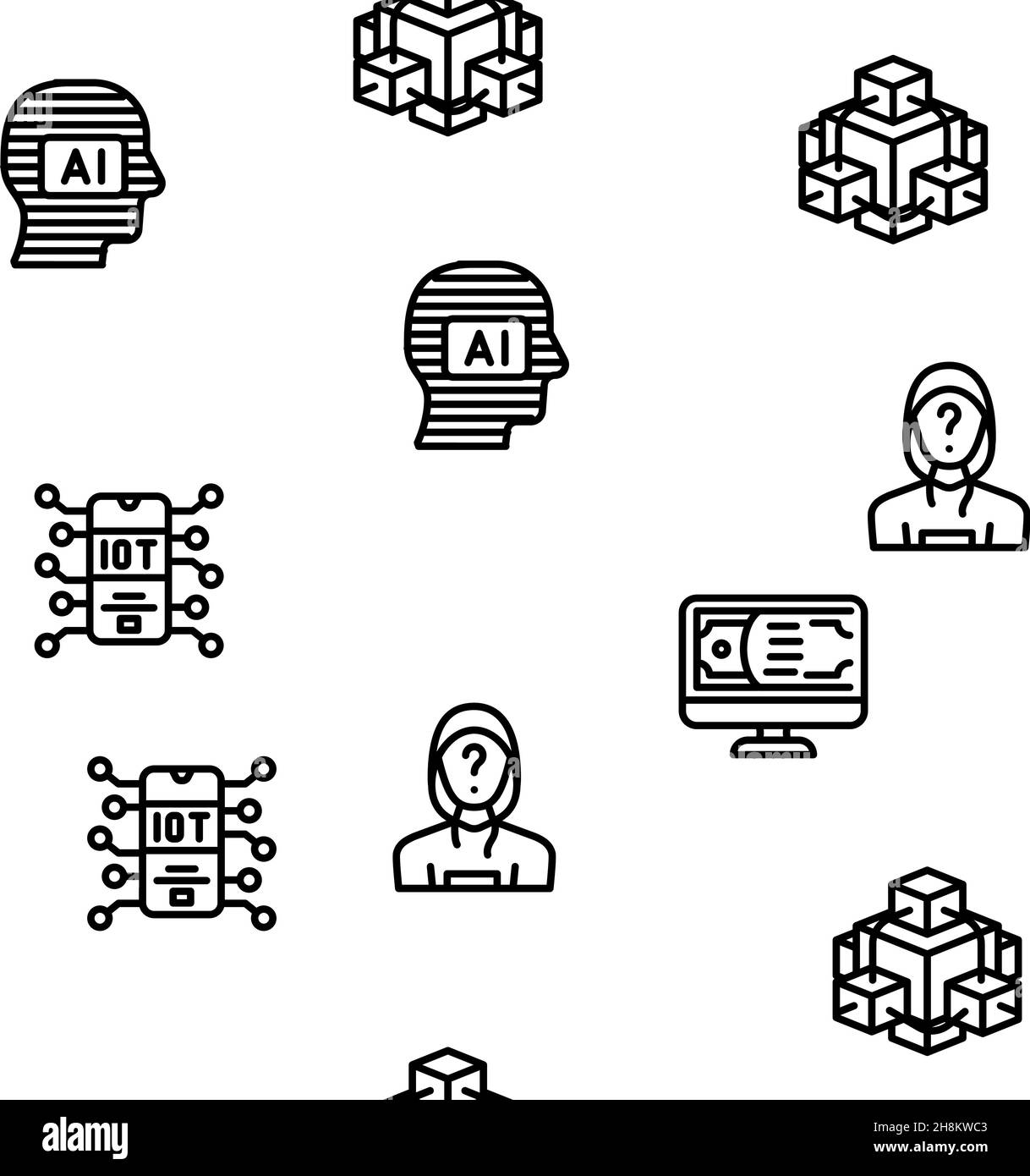 Financial Technology And Software Vector Seamless Pattern Stock Vector ...