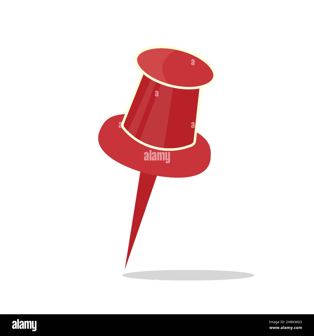 Red push pin isolated, vector with shadow Stock Vector Image & Art - Alamy