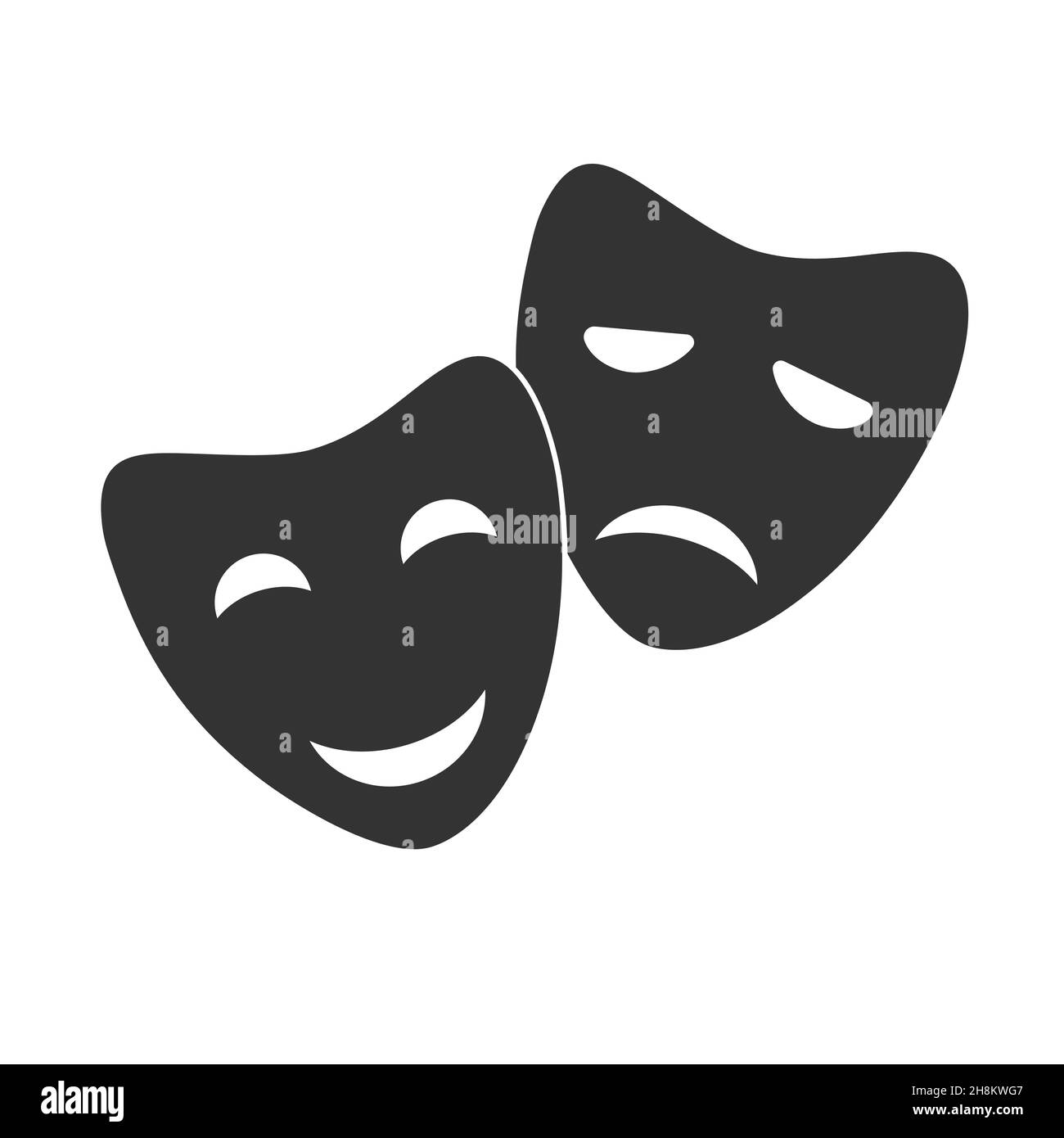 Theatre masks vector icon. Tragedy and comedy Stock Vector Image & Art ...