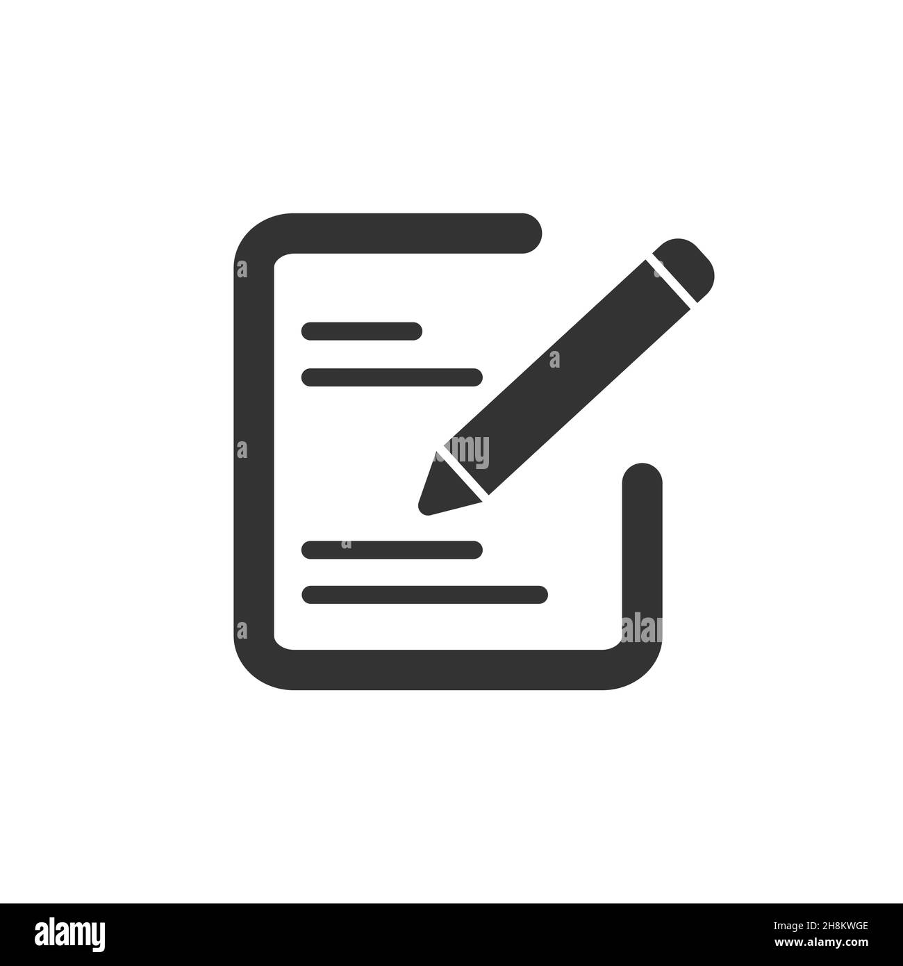 Edit Records icon, black vector sign isolated on white background Stock ...