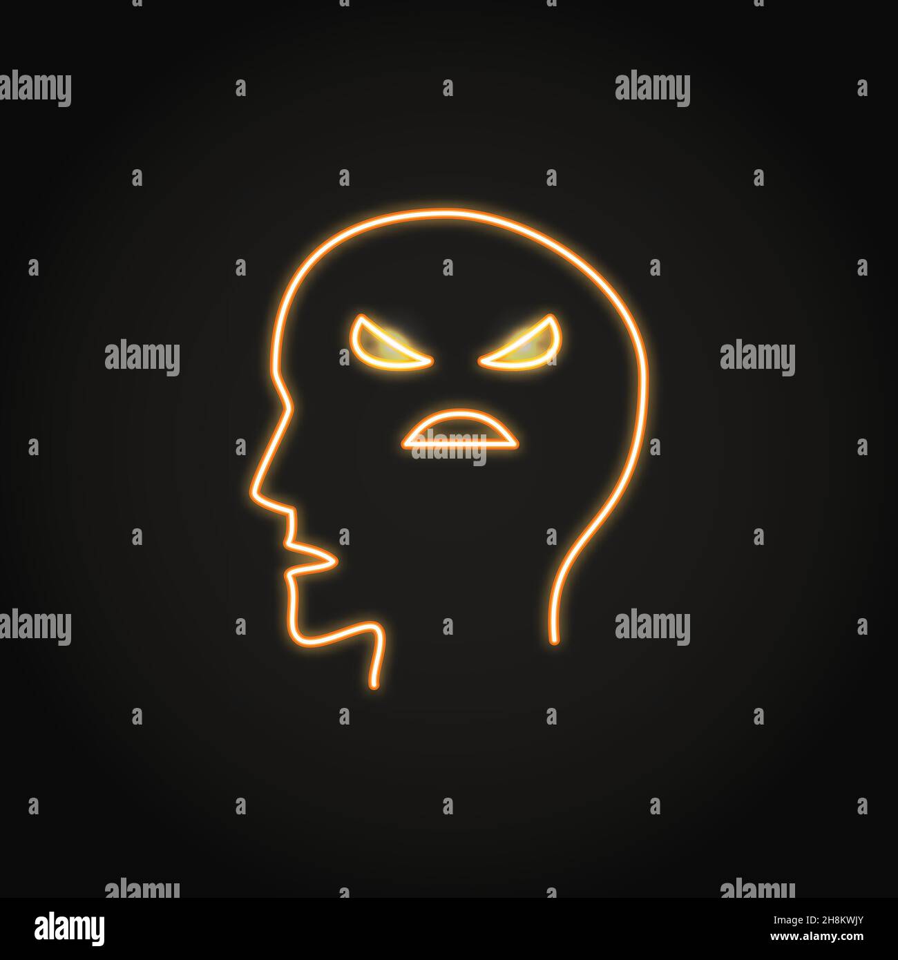 Neon psychosis icon in line style. Mental illness symbol. Vector ...