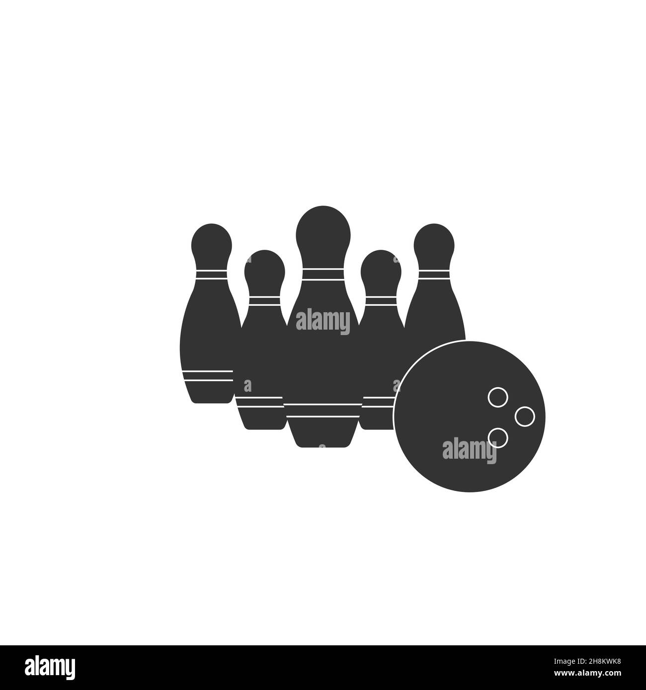 Bowling line icon black simple sign isolated on white background Stock ...