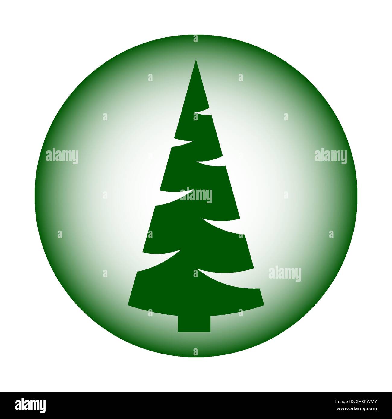 green christmas tree in a circle abstraction vector Stock Vector Image ...