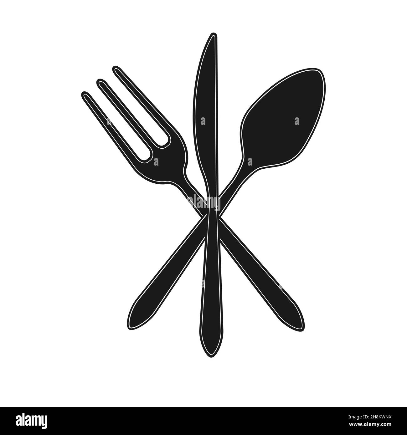 Kitchen equipment. Cutlery set vector illustration isolated on white ...