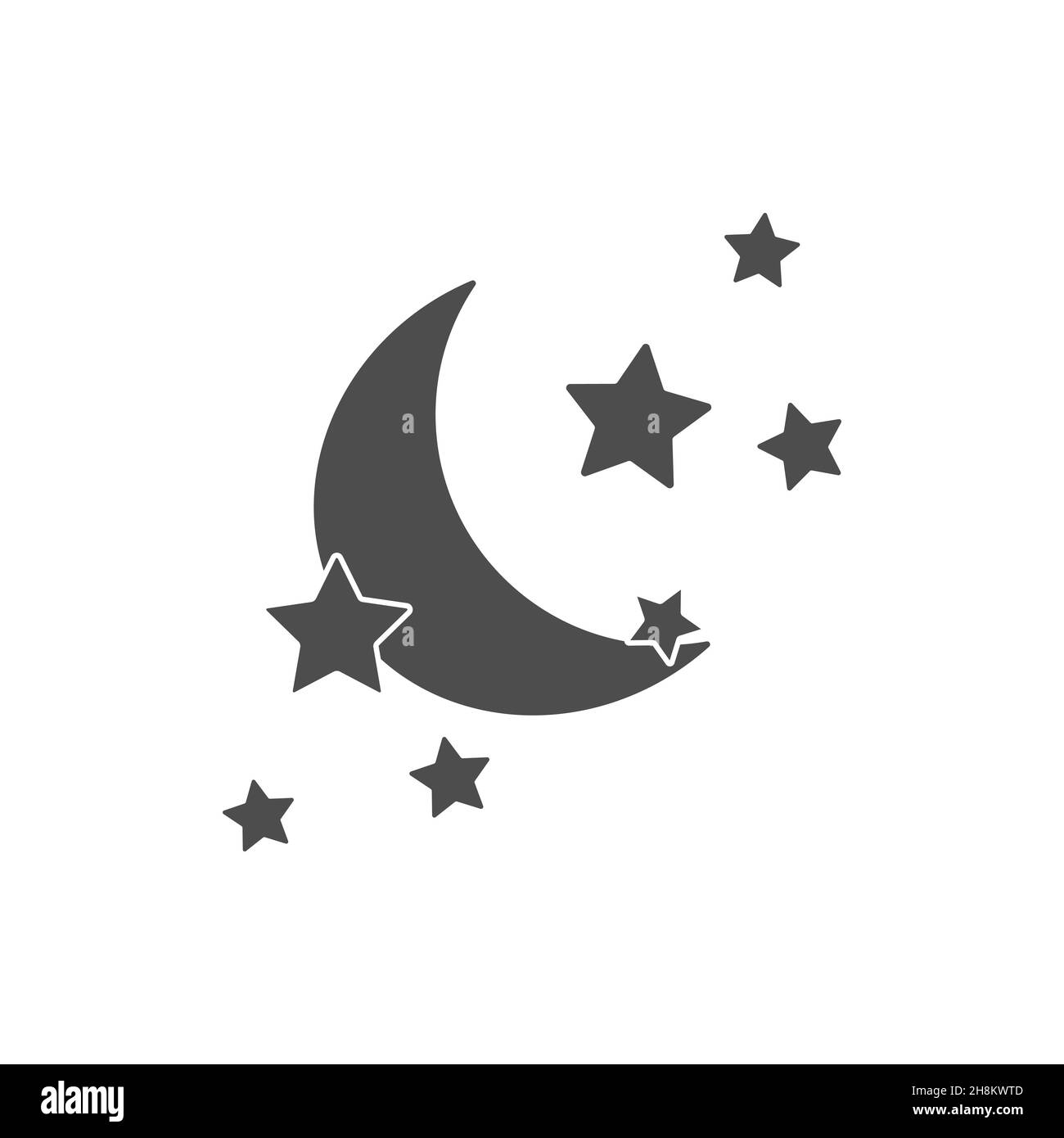Moon and stars icon, vector isolated on white background Stock Vector ...