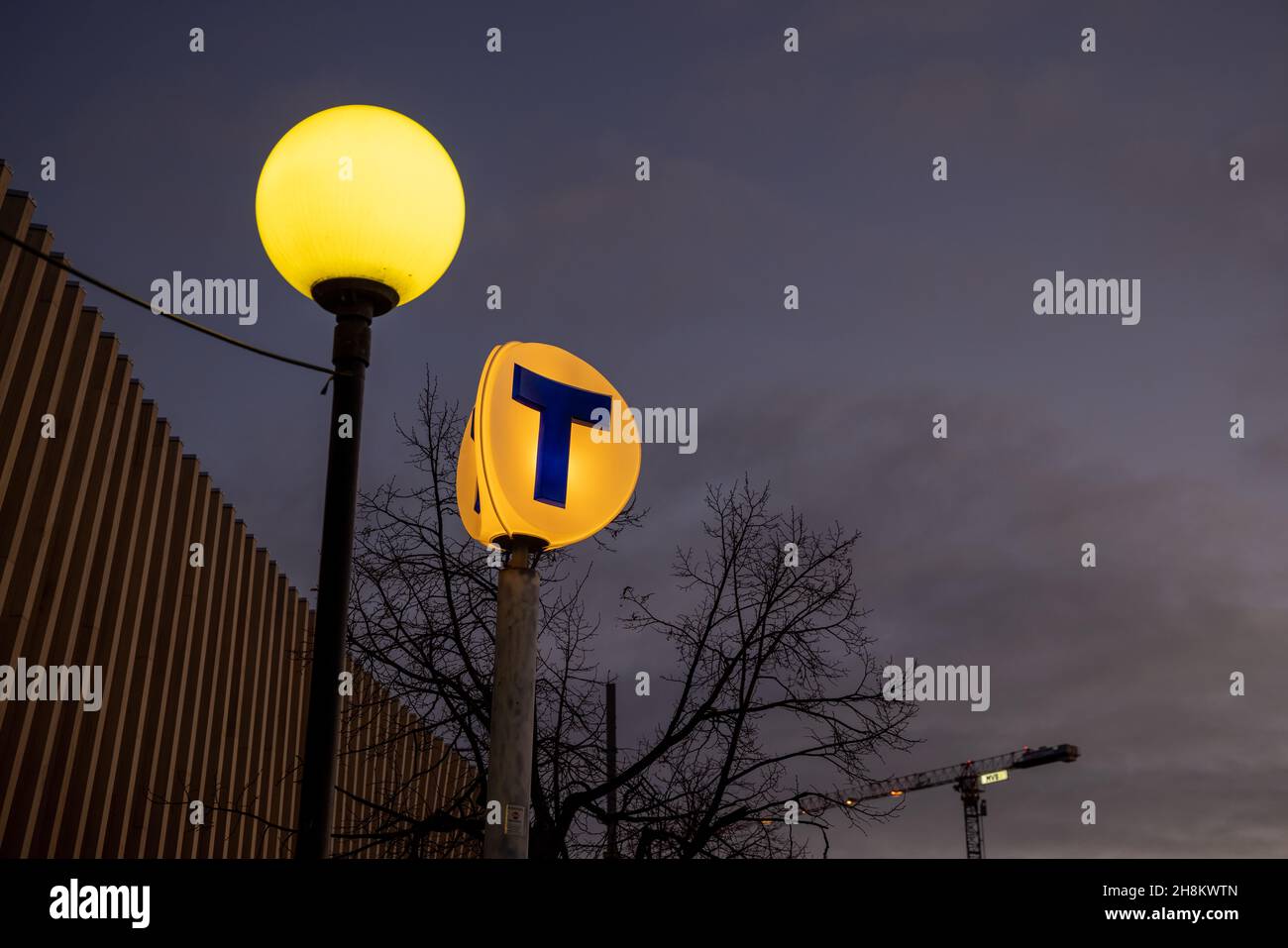 The Stockholm subway sign at entrances to the stations Stock Photo - Alamy