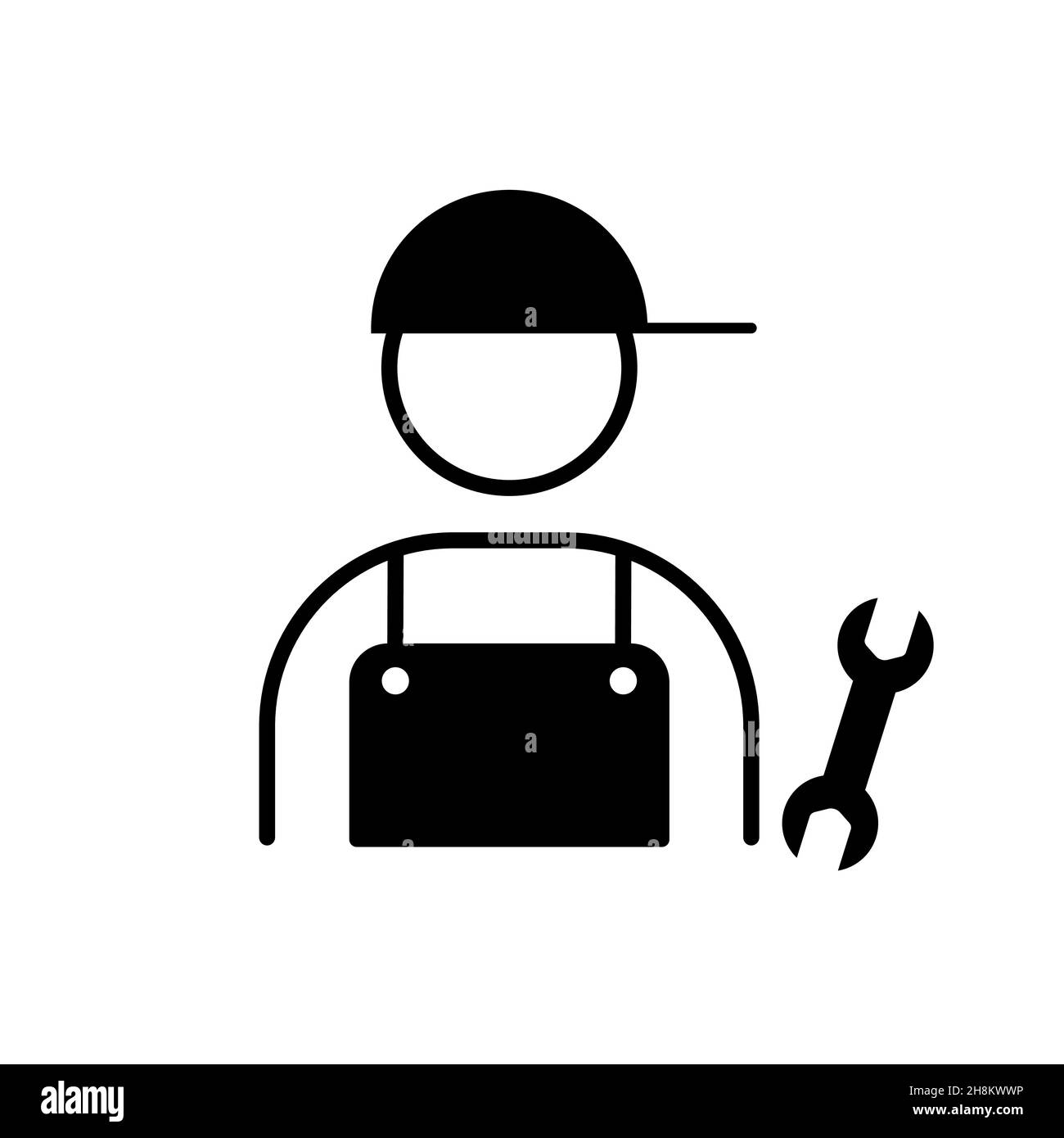 Mechanic man icon, vector illustration isolated on white background ...