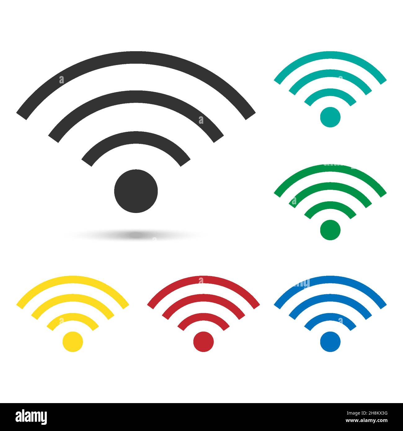 Wifi sign. Wi-fi symbol. Set of Colored Wifi sign Vector Stock Vector ...
