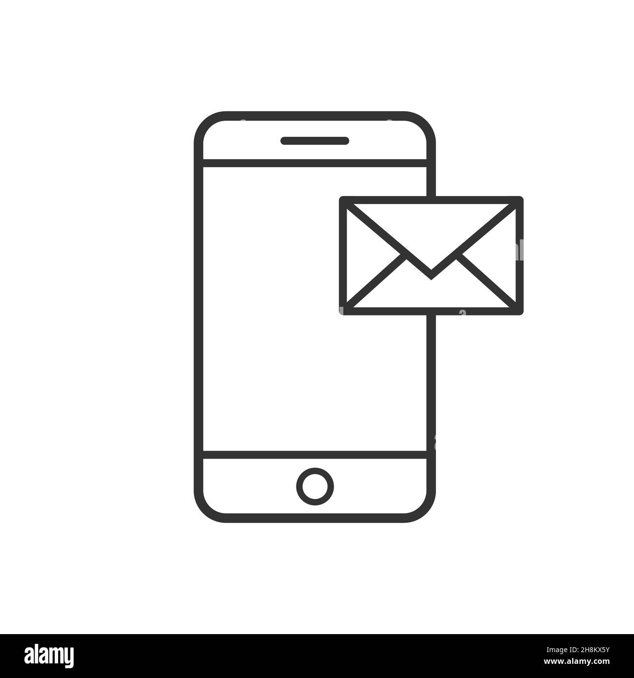Message Icon in trendy flat style isolated on grey background. Sms ...