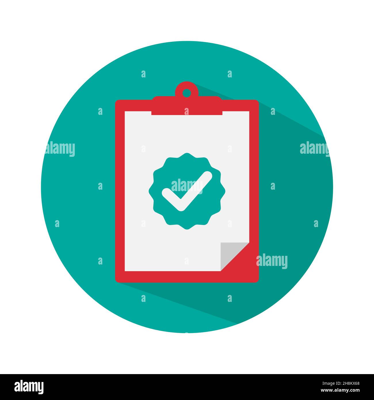 Clipboard with check mark flat design icon Stock Vector Image & Art - Alamy