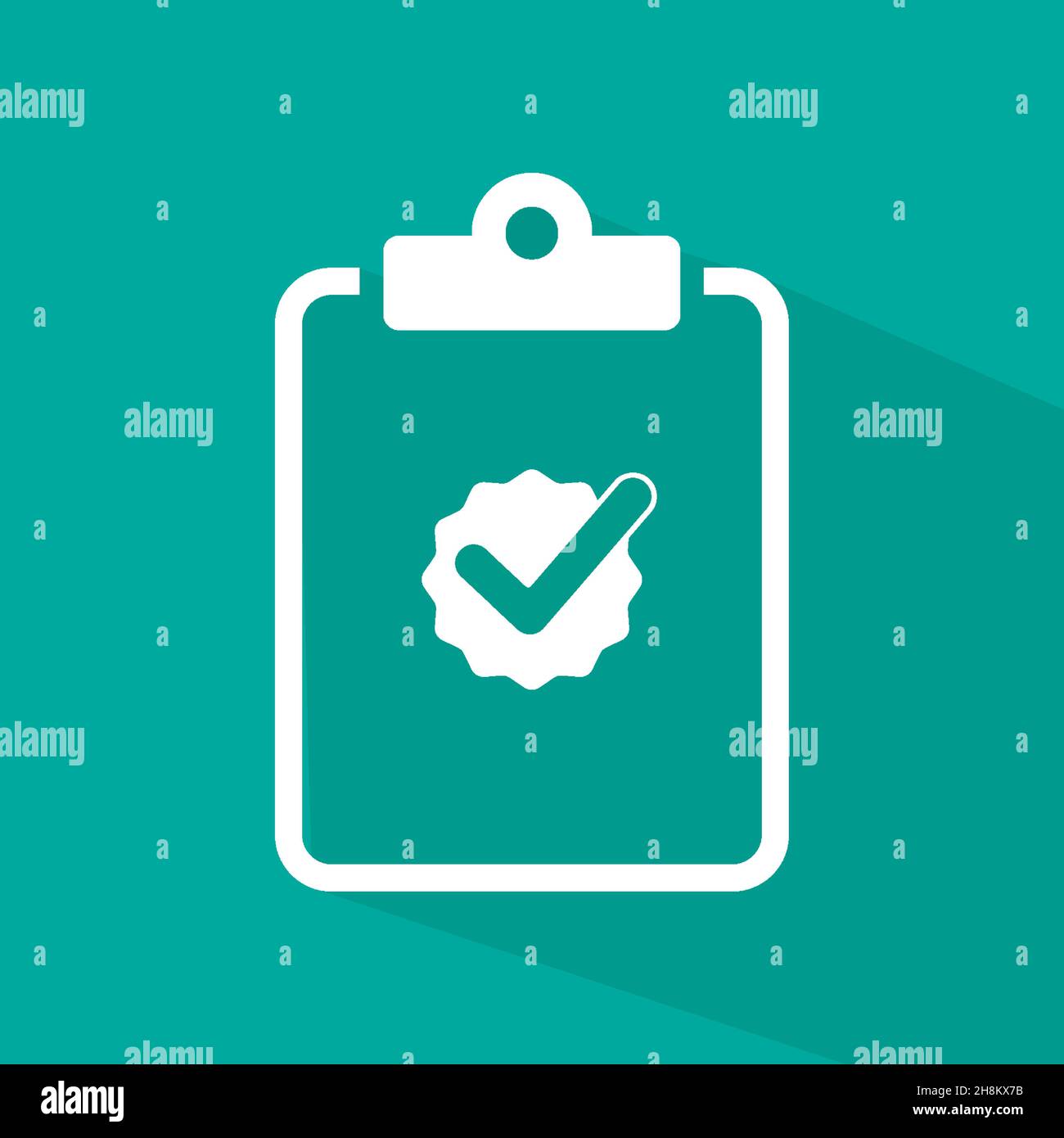 Clipboard with check mark flat design icon Stock Vector Image & Art - Alamy