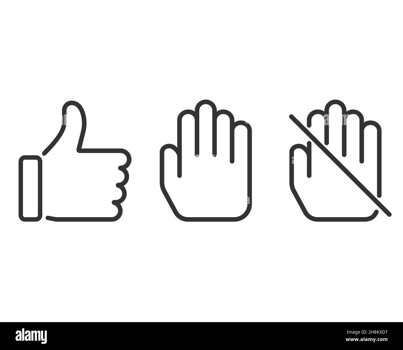 Vector Hand Icon Symbol Set isolated on white background Stock Vector ...