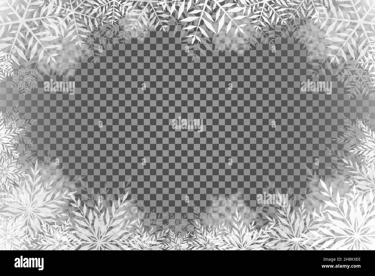 Christmas background with transparent basis and lots of snowflakes ...