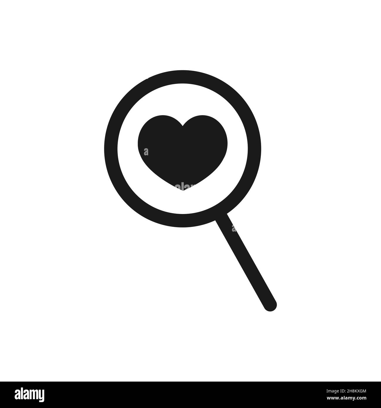 Searching A Love, magnifying glass with heart Stock Vector Image & Art ...