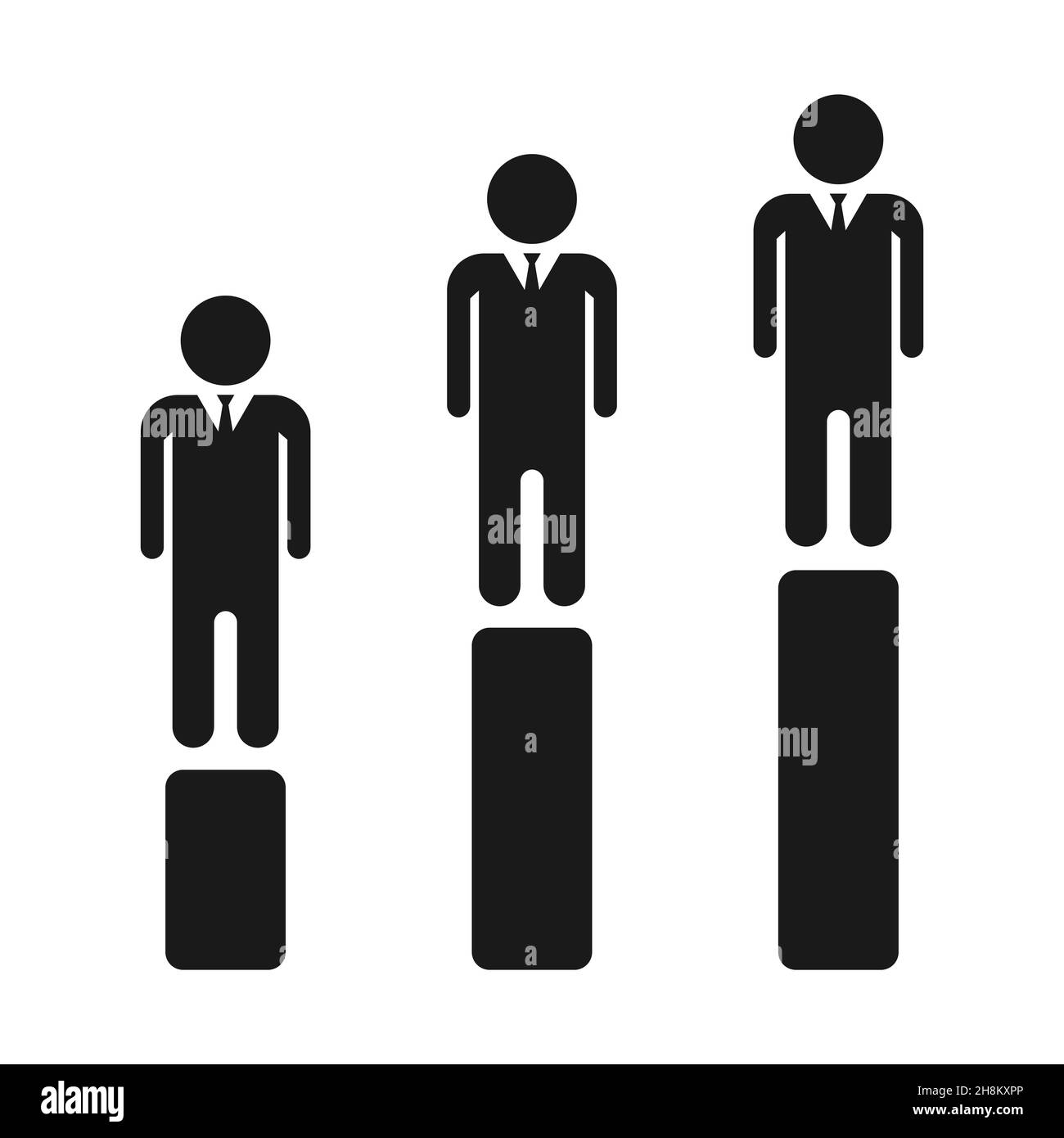 Winners business people on award pedestal. Vector silhouette simple ...