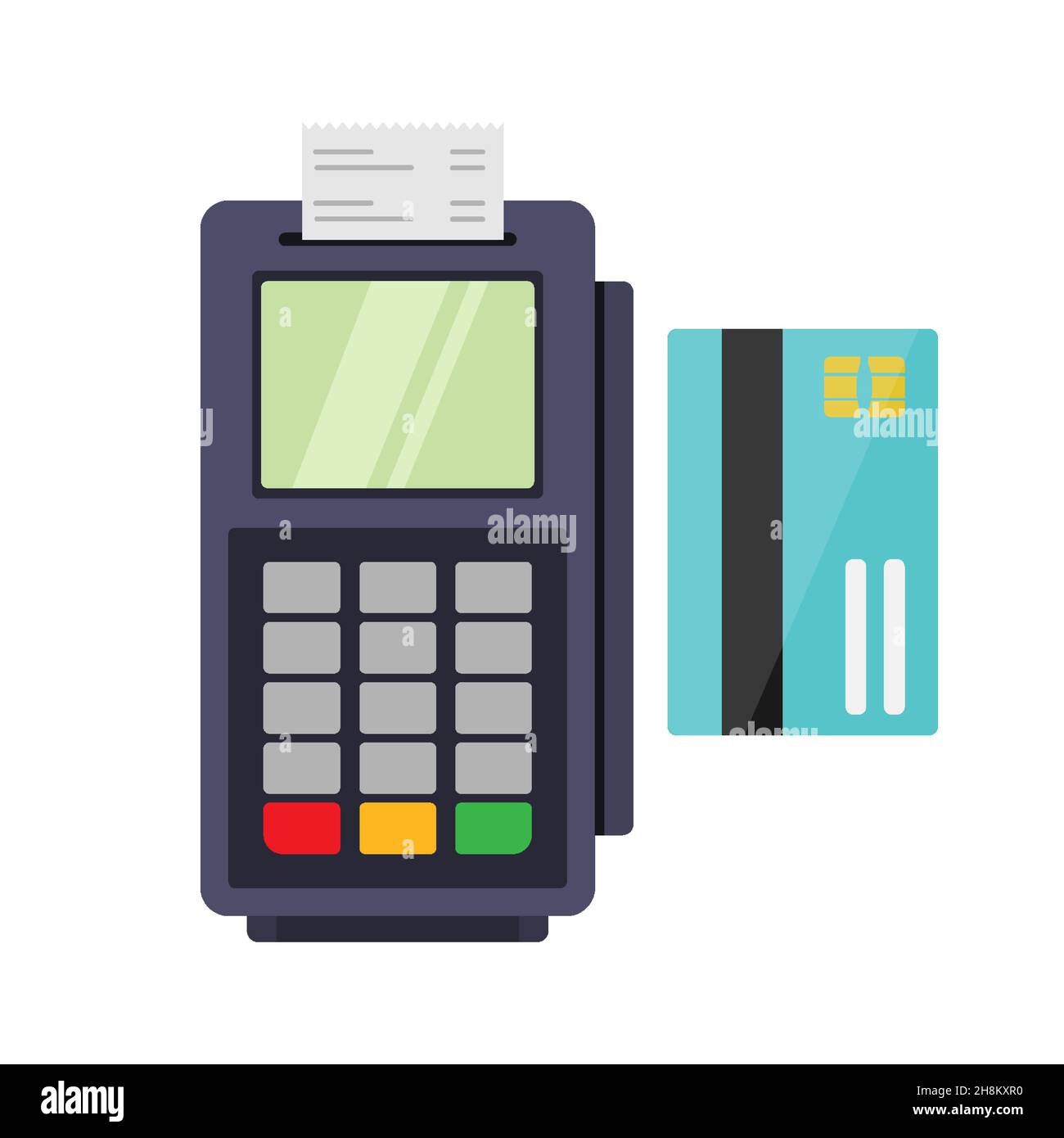 Using Pos terminal concept. . Vector illustration Stock Vector Image ...
