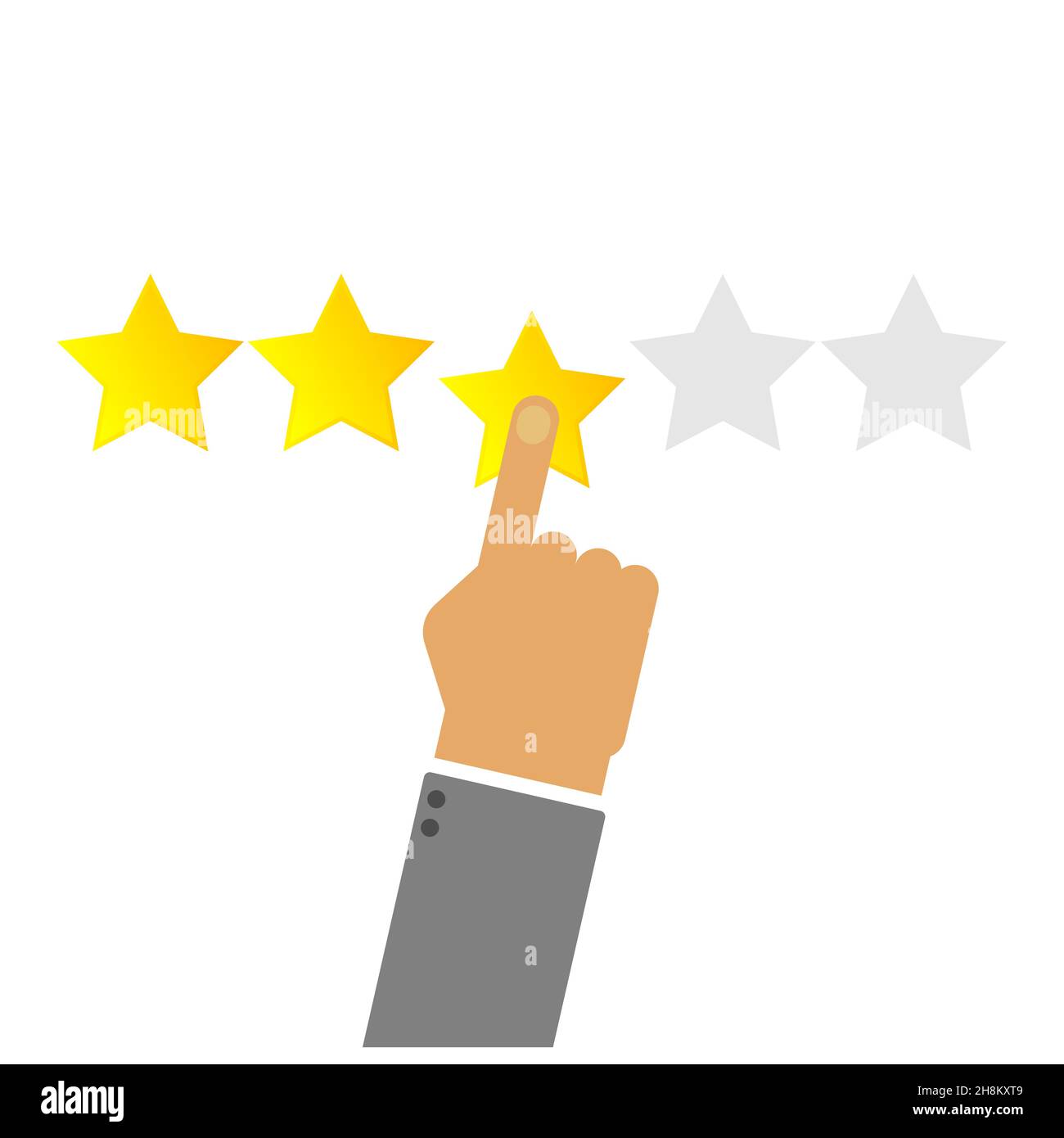 star rating with hand Simple rounded With outlines makes the stars pop ...