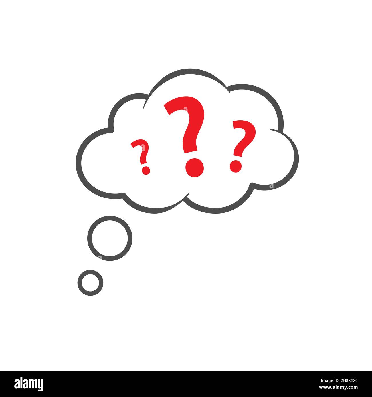 Cartoon question mark thought bubble Cut Out Stock Images & Pictures ...