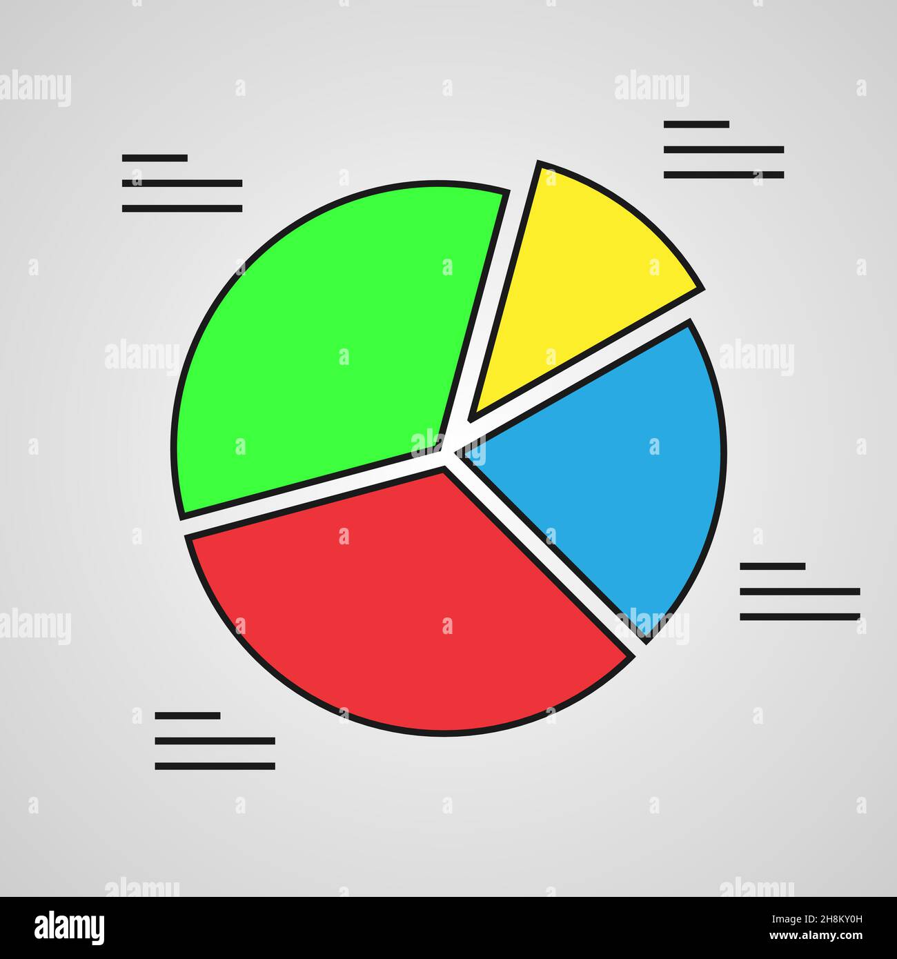 Pie chart infographic element in modern flat design with long shadows ...