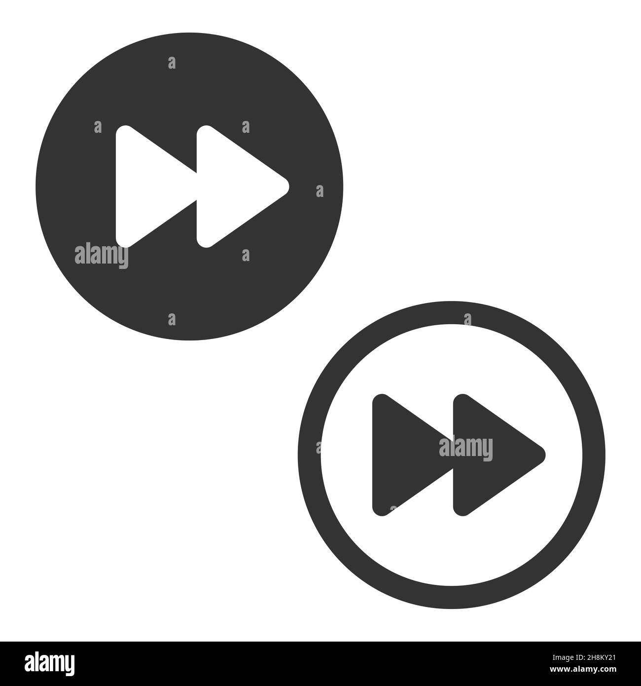 Fast Forward Icon, rewind button isolated on white background Stock ...