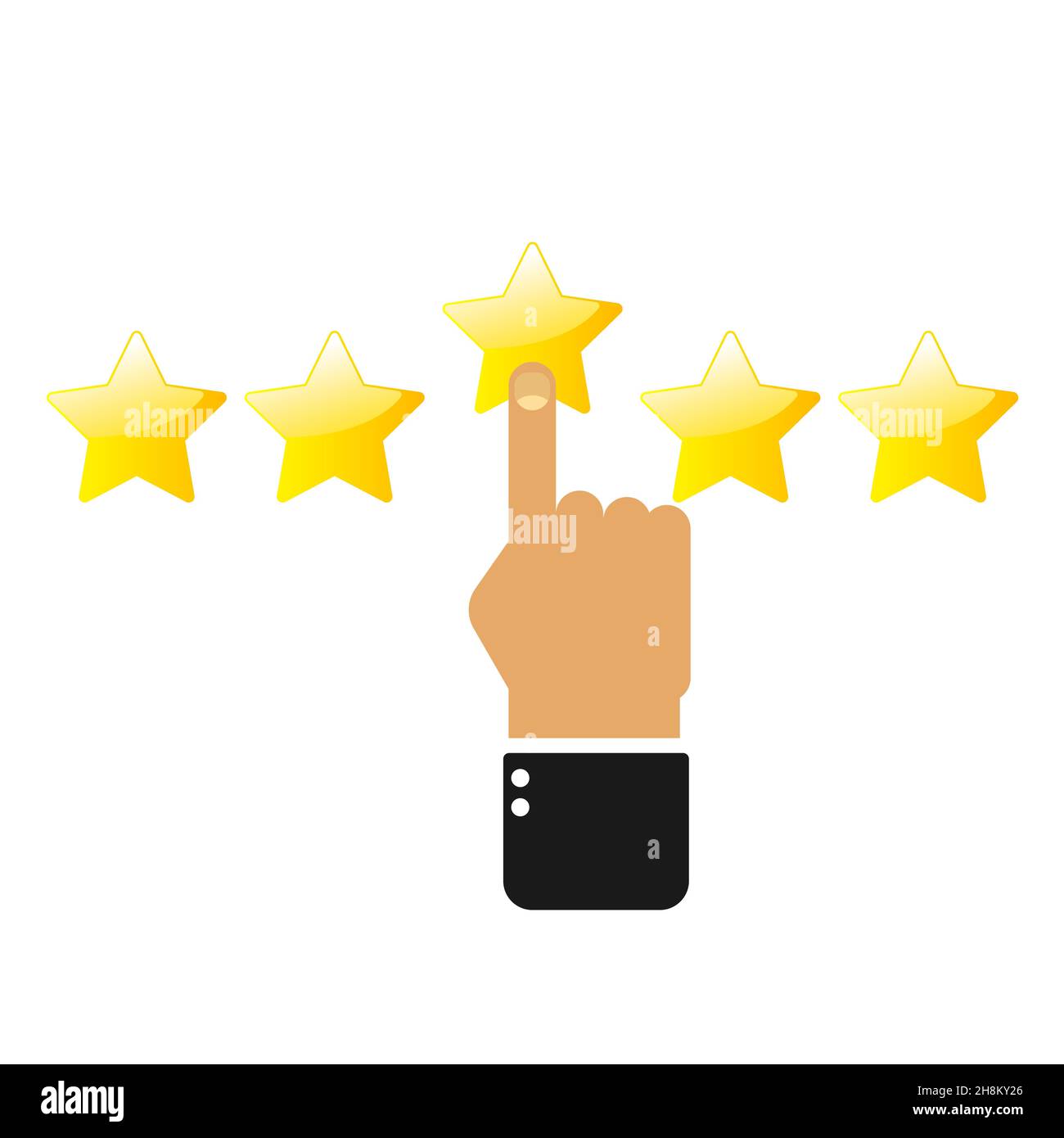 star rating with hand Simple rounded With outlines makes the stars pop ...
