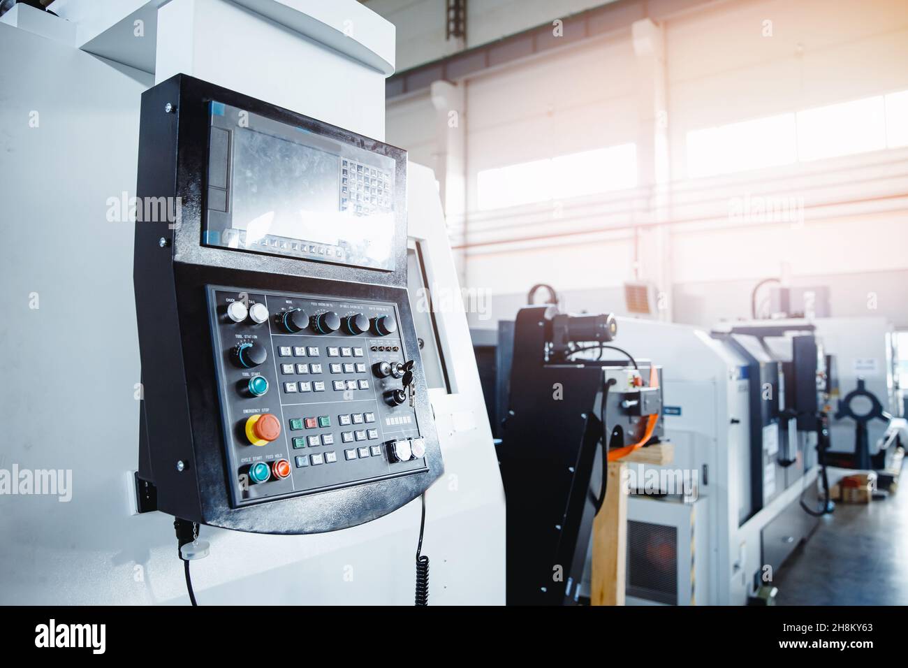 Control panel CNC Industrial machine factory. Manual labor automation ...
