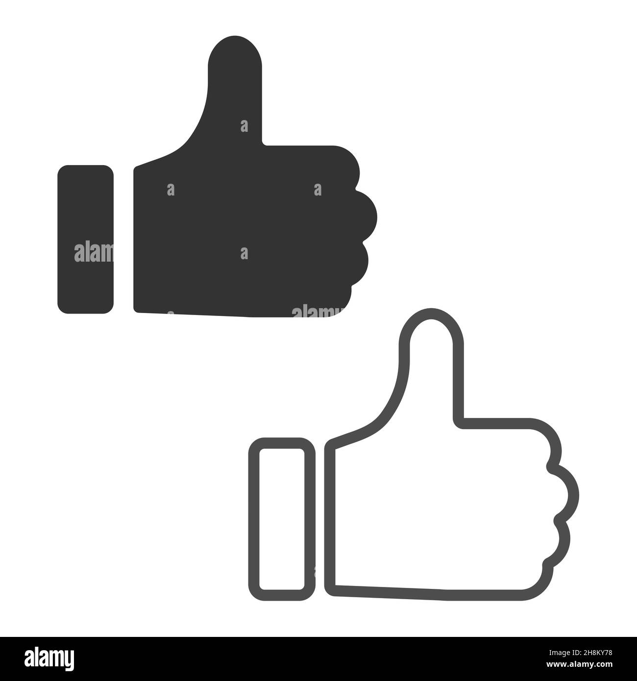 Like Hand Icon. Vector isolated image isolated on white background ...