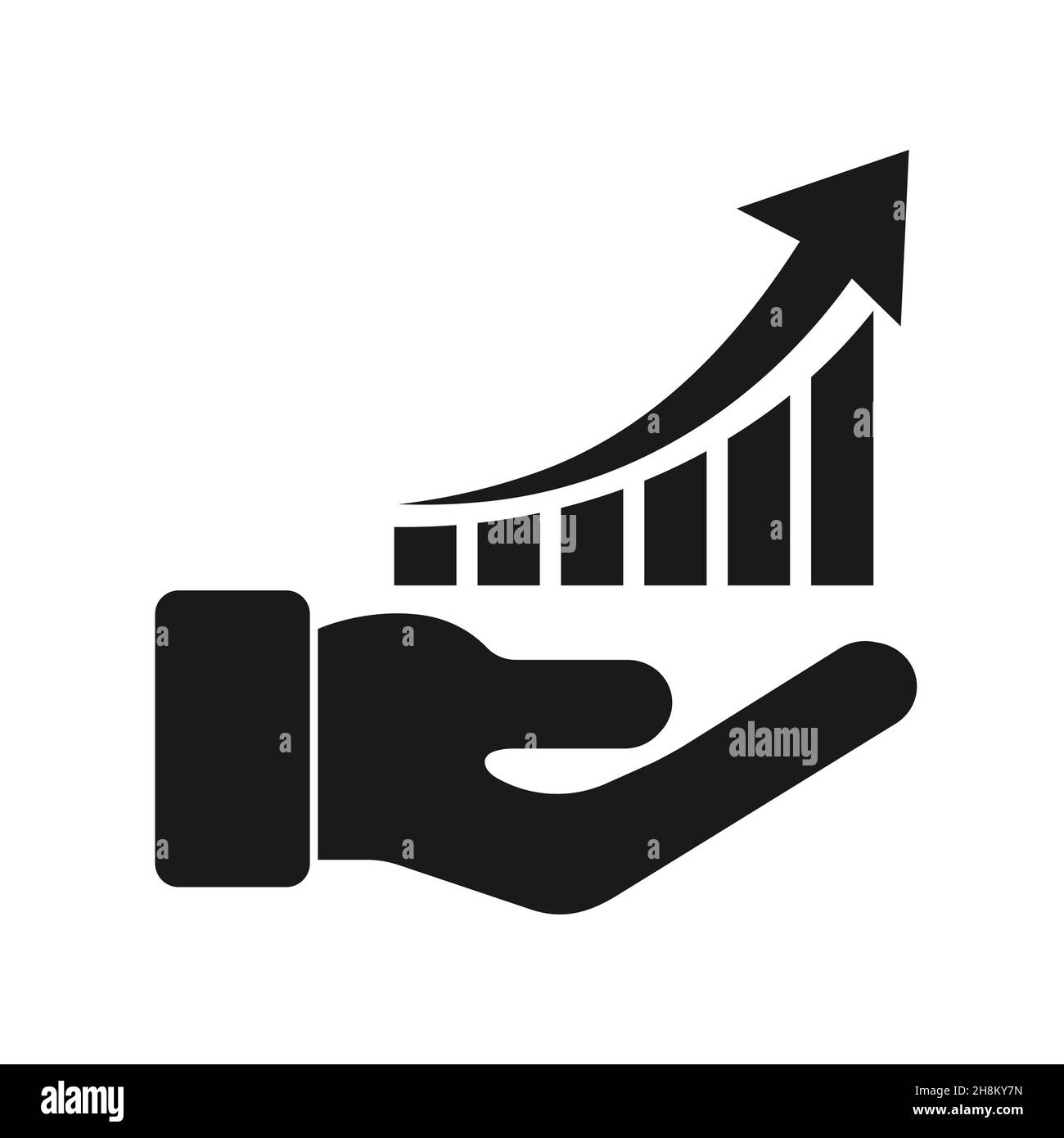 growth chart on the palm icon ,Business Infographic icons , Vector ...