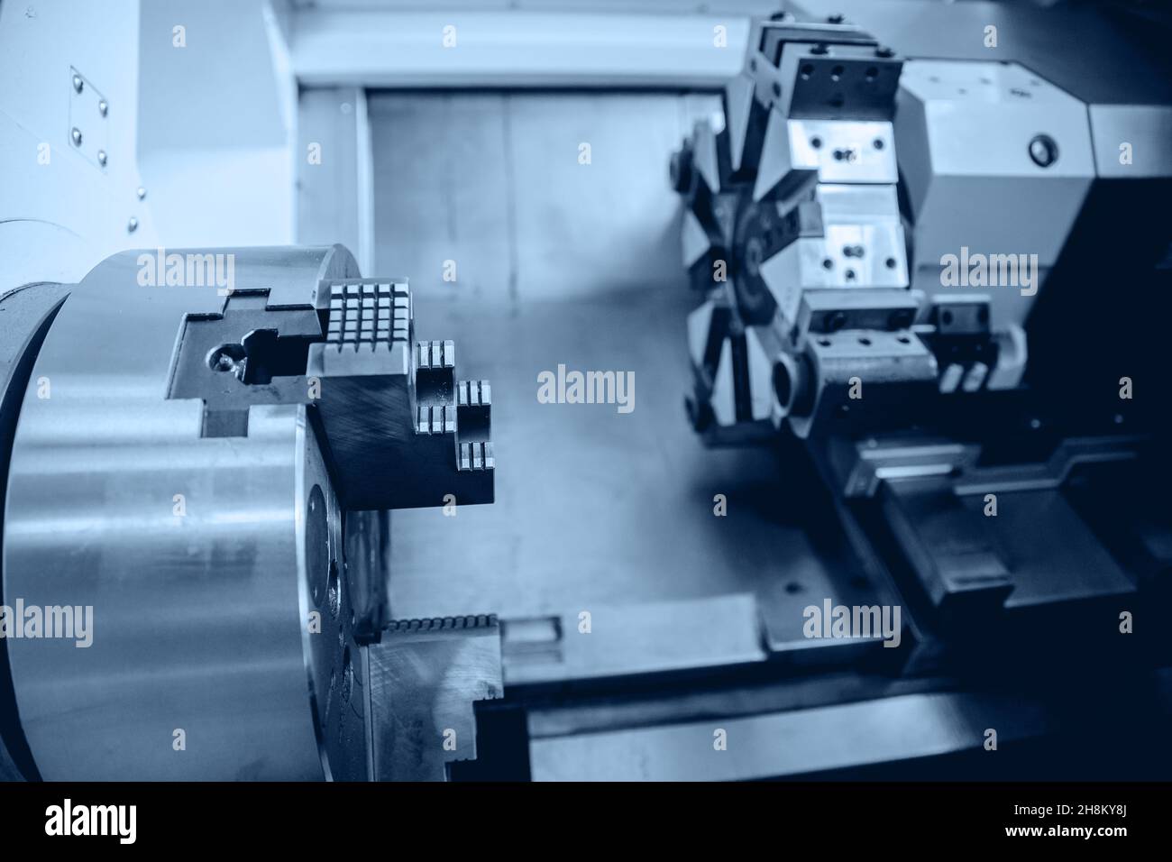 Machine robot CNC turning milling factory metal industry Stock Photo ...