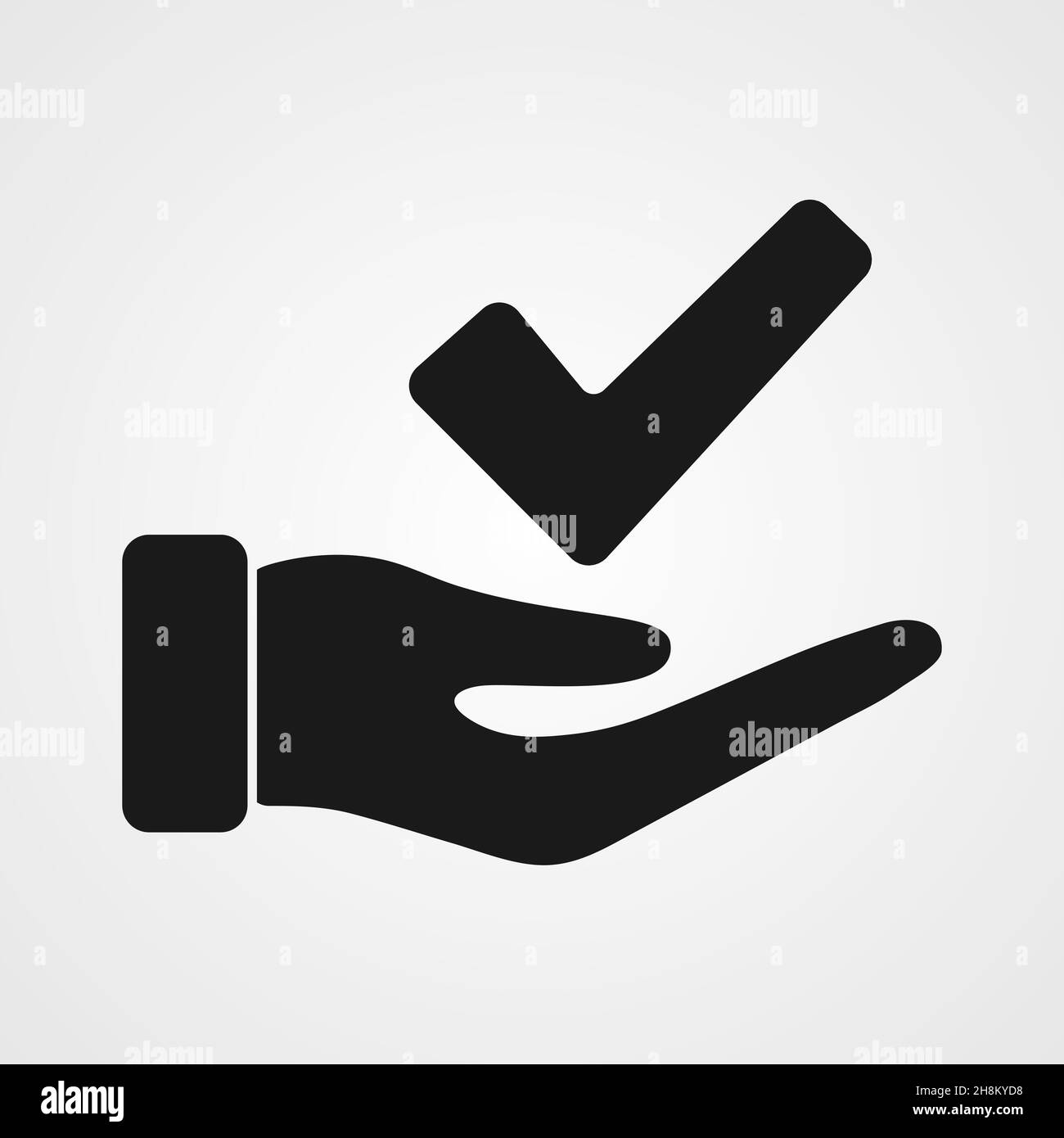 checkmark on hand web icon. vector Stock Vector Image & Art - Alamy