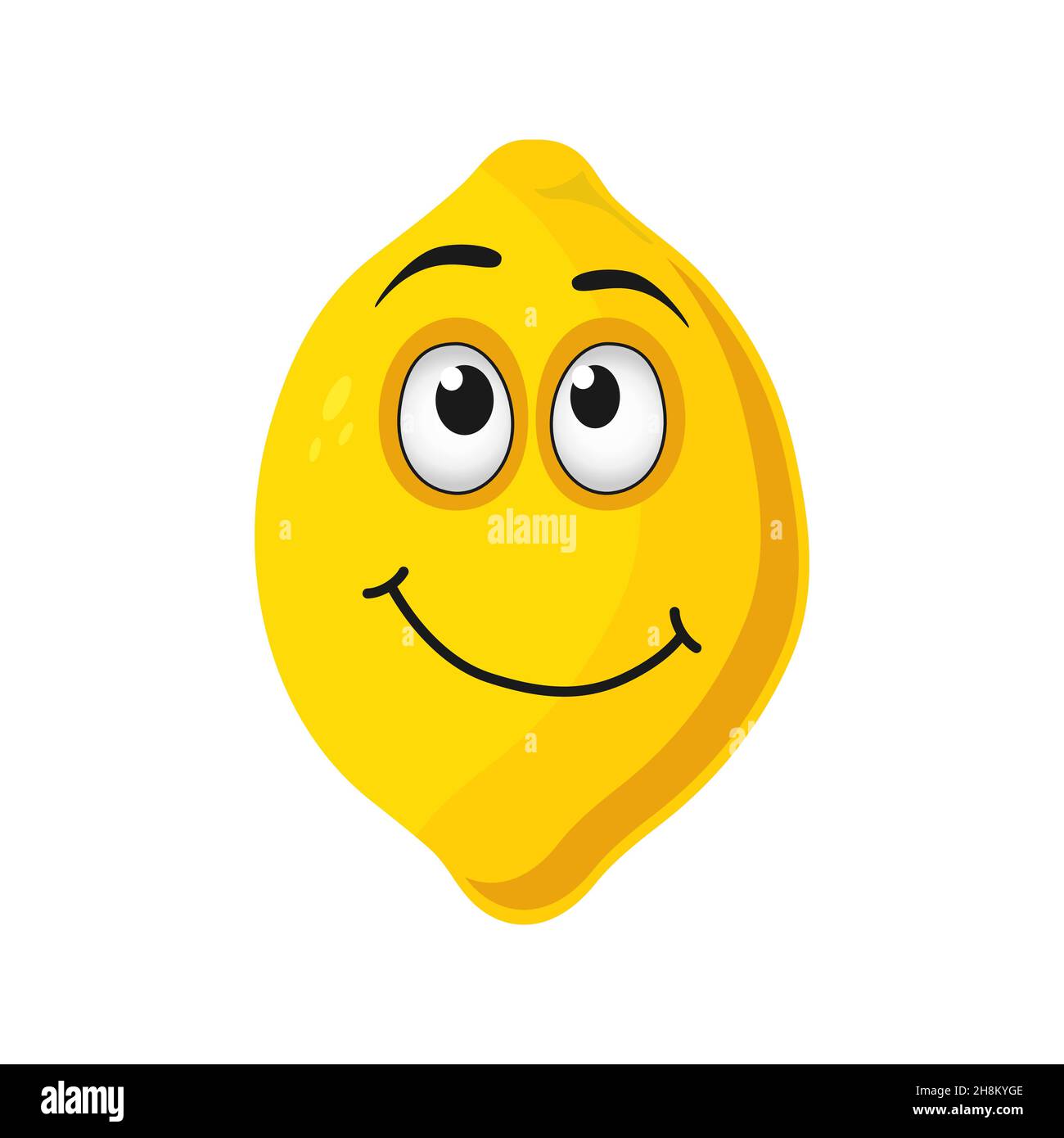 Happy cute smiling lemon face. Vector flat cartoon character ...