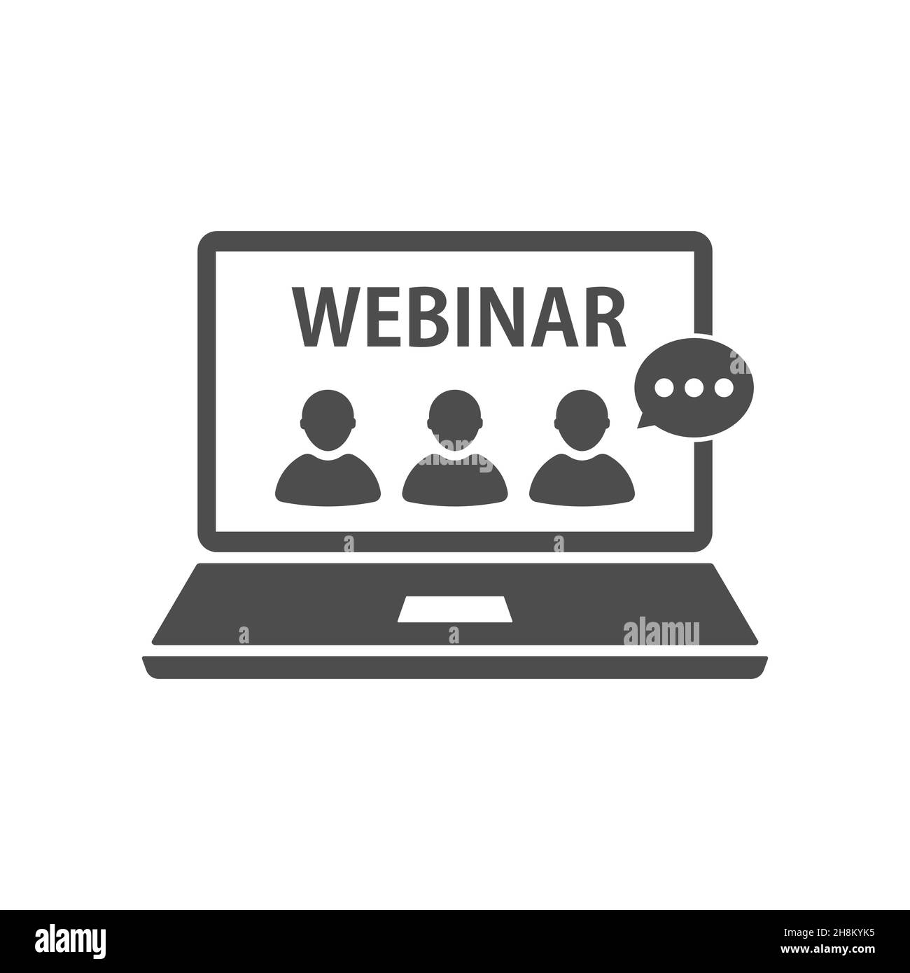 webinar gray icon. flat design . isolated on a white background Stock ...