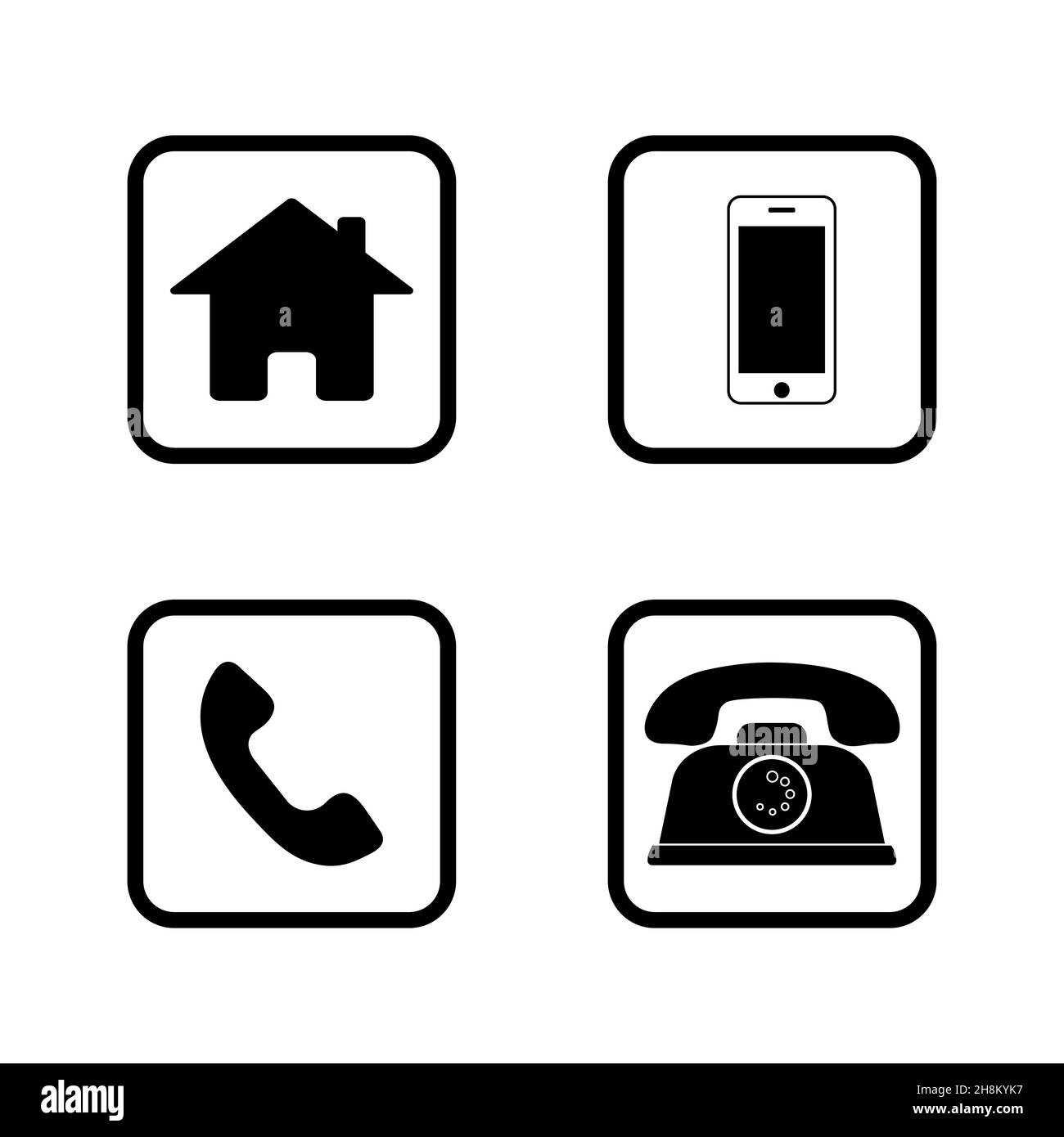 icons home, phone, mobile, flat vector design Stock Vector Image & Art ...