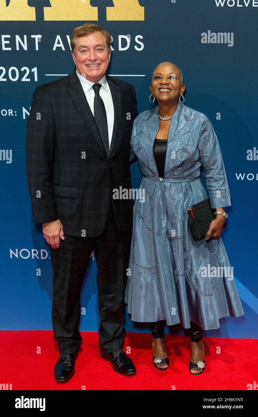 New York, NY - November 30, 2021: Blake Krueger and Brenda J ...