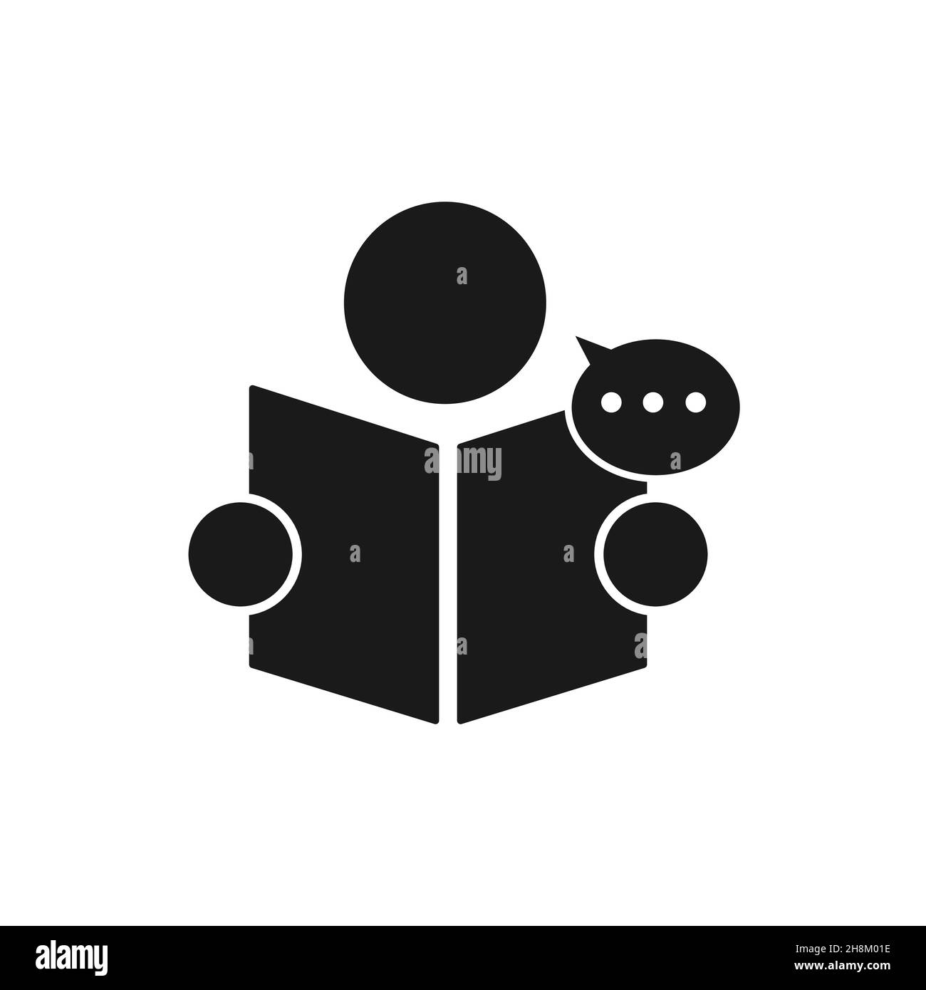 Book Reader icon isolated on white, vector design Stock Vector Image ...