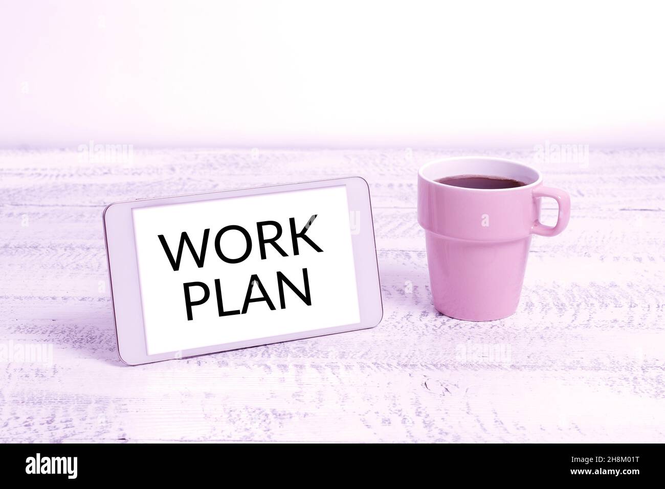 Inspiration showing sign Work Plan. Business overview project to be ...