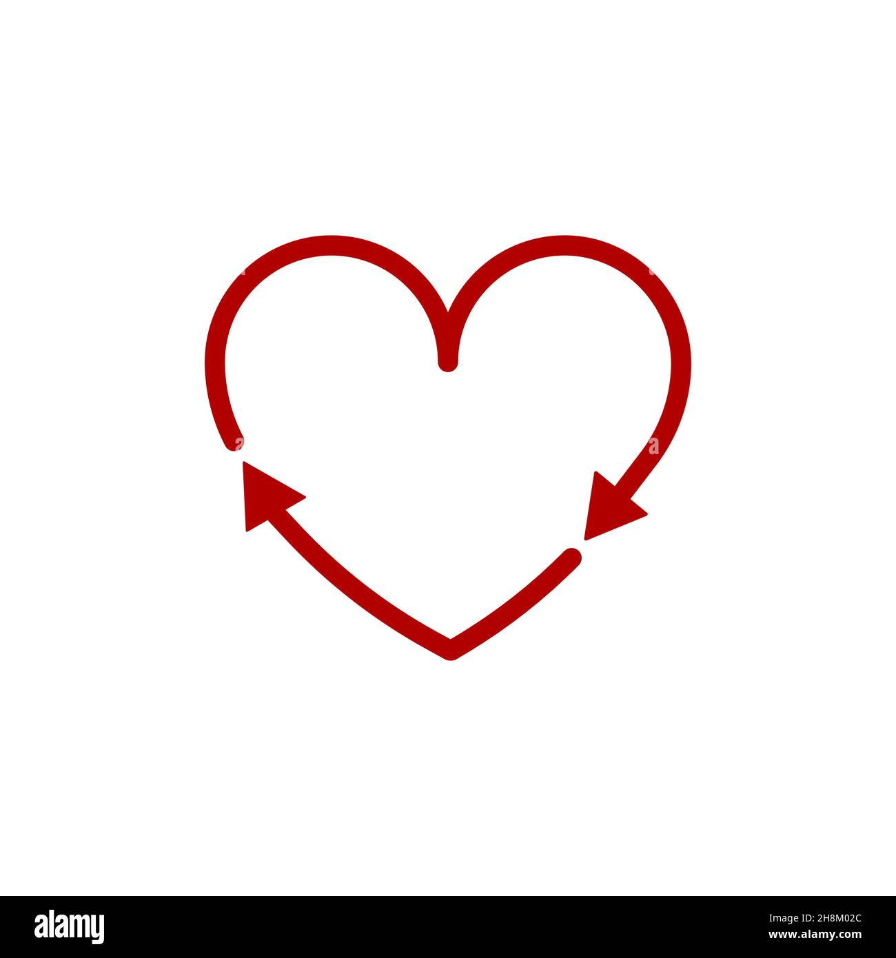 Recycle heart arrow icon, recycle red, save world , Love Recycle symbol ...