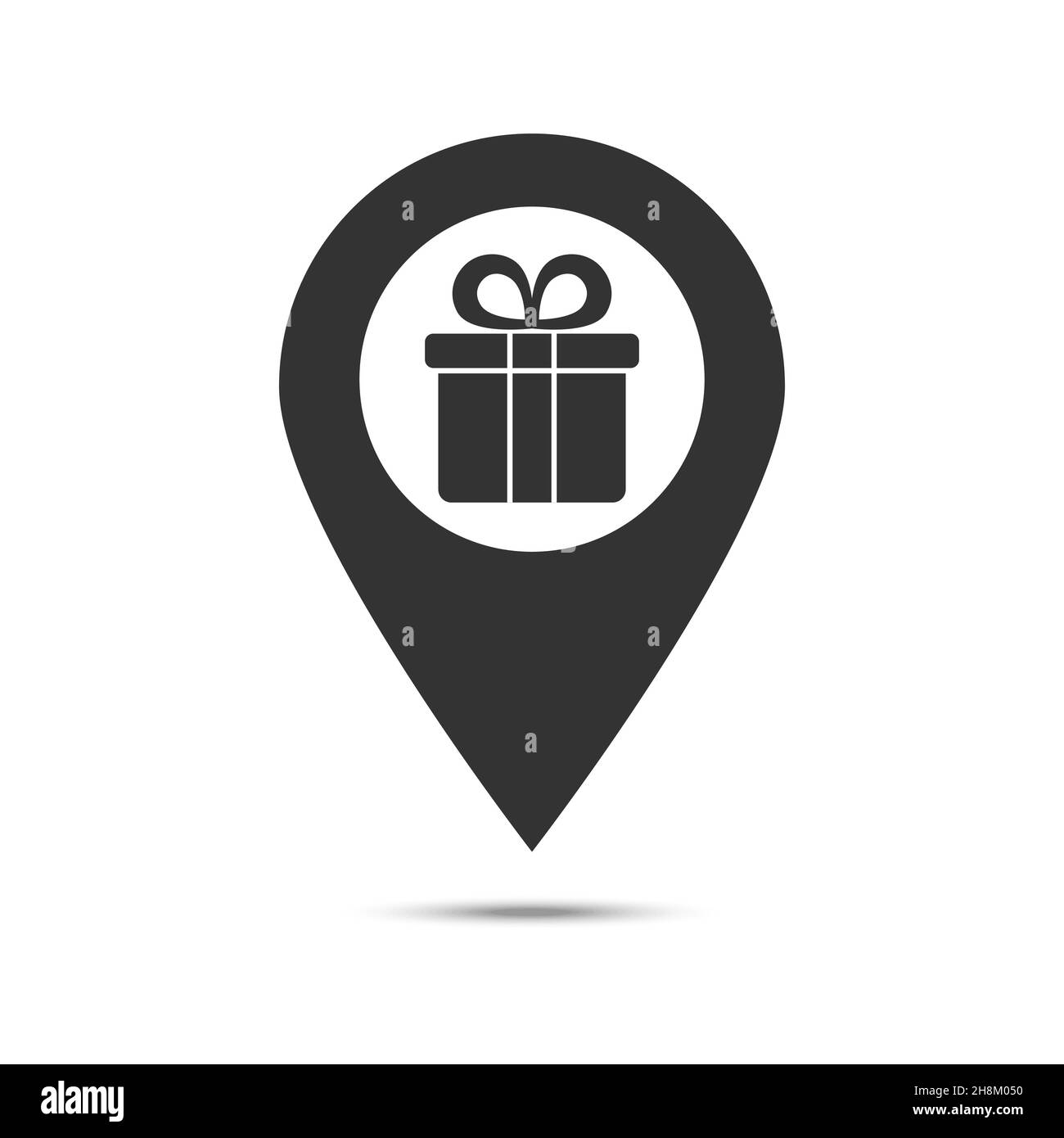 Map pin symbol with Gift vector icon Stock Vector Image & Art - Alamy