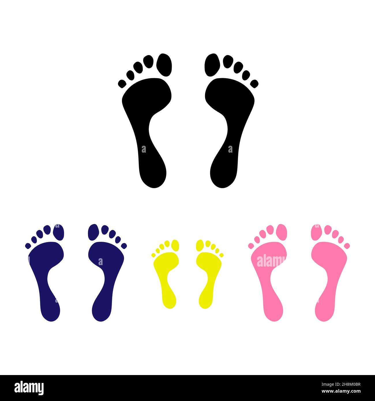 Human foot silhouette in different colors vector icon set Stock Vector ...