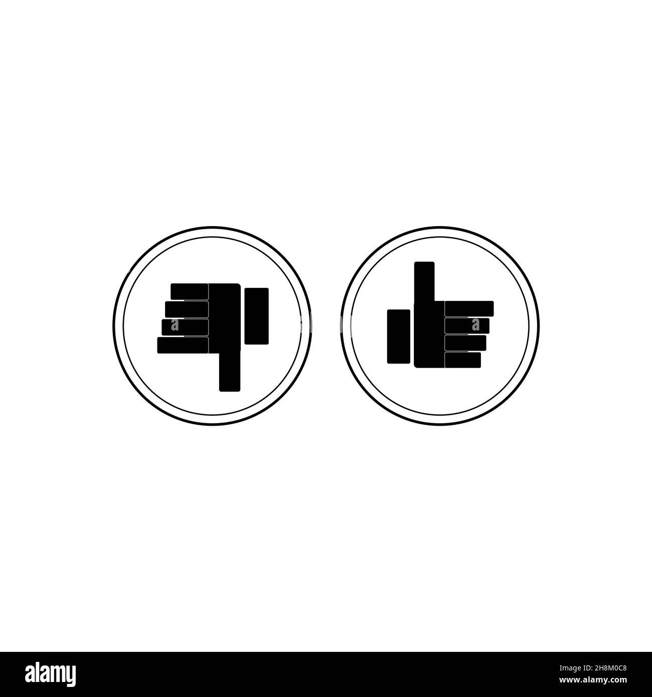 like and dislike icons , good and bad Signs , hands icons Stock Vector ...